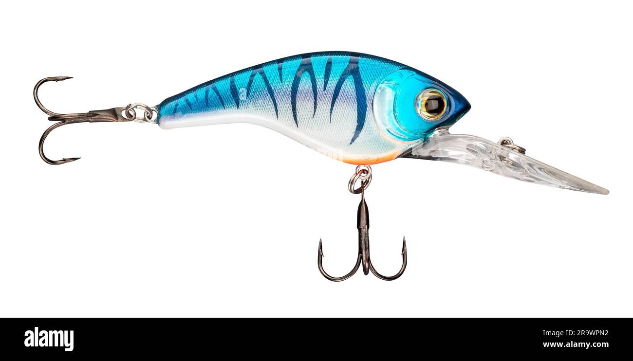 A blue wobbler with two anchors hooks Stock Photo - Alamy