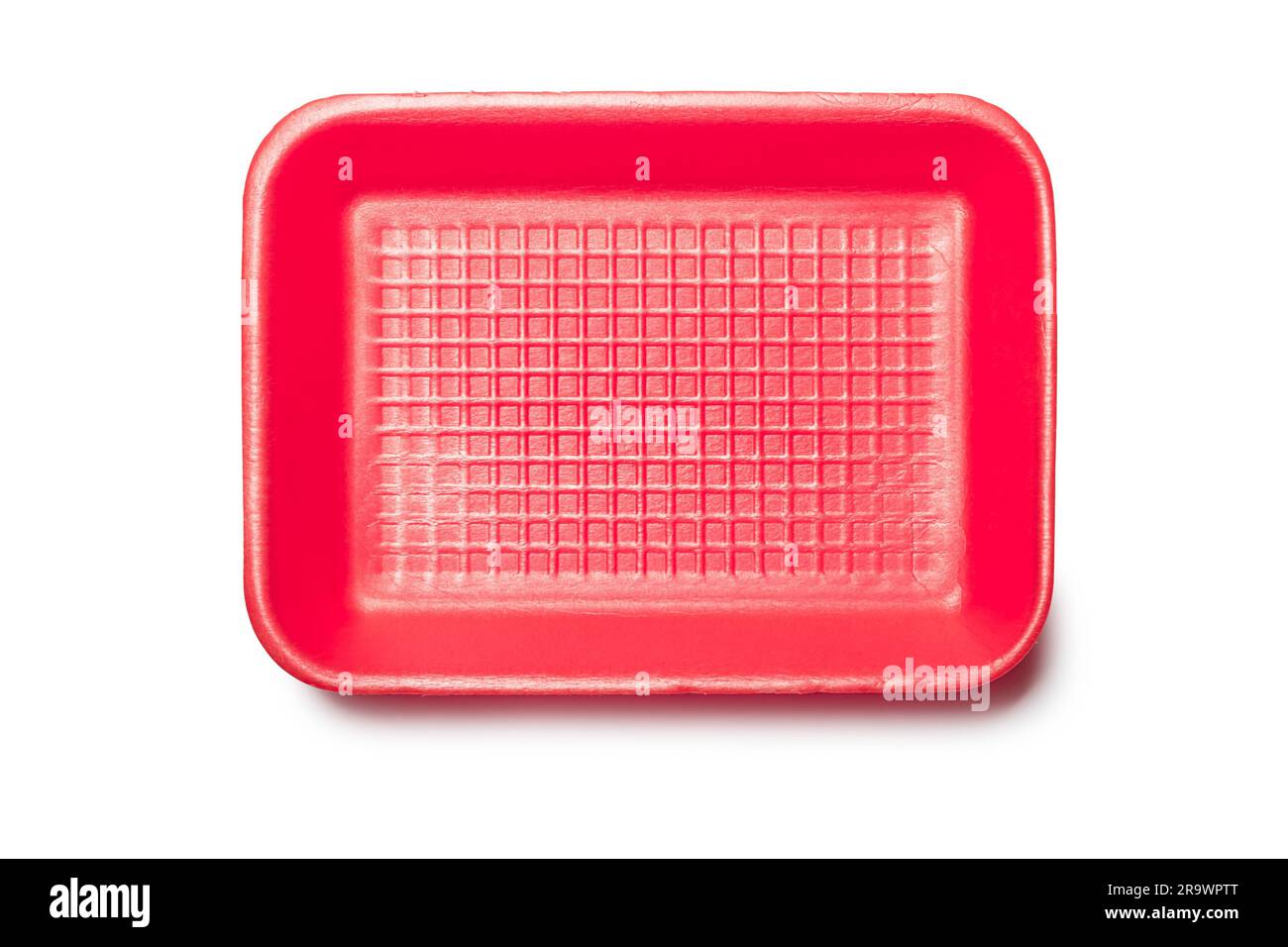 Red foam tray for food, isolated on white background Stock Photo - Alamy
