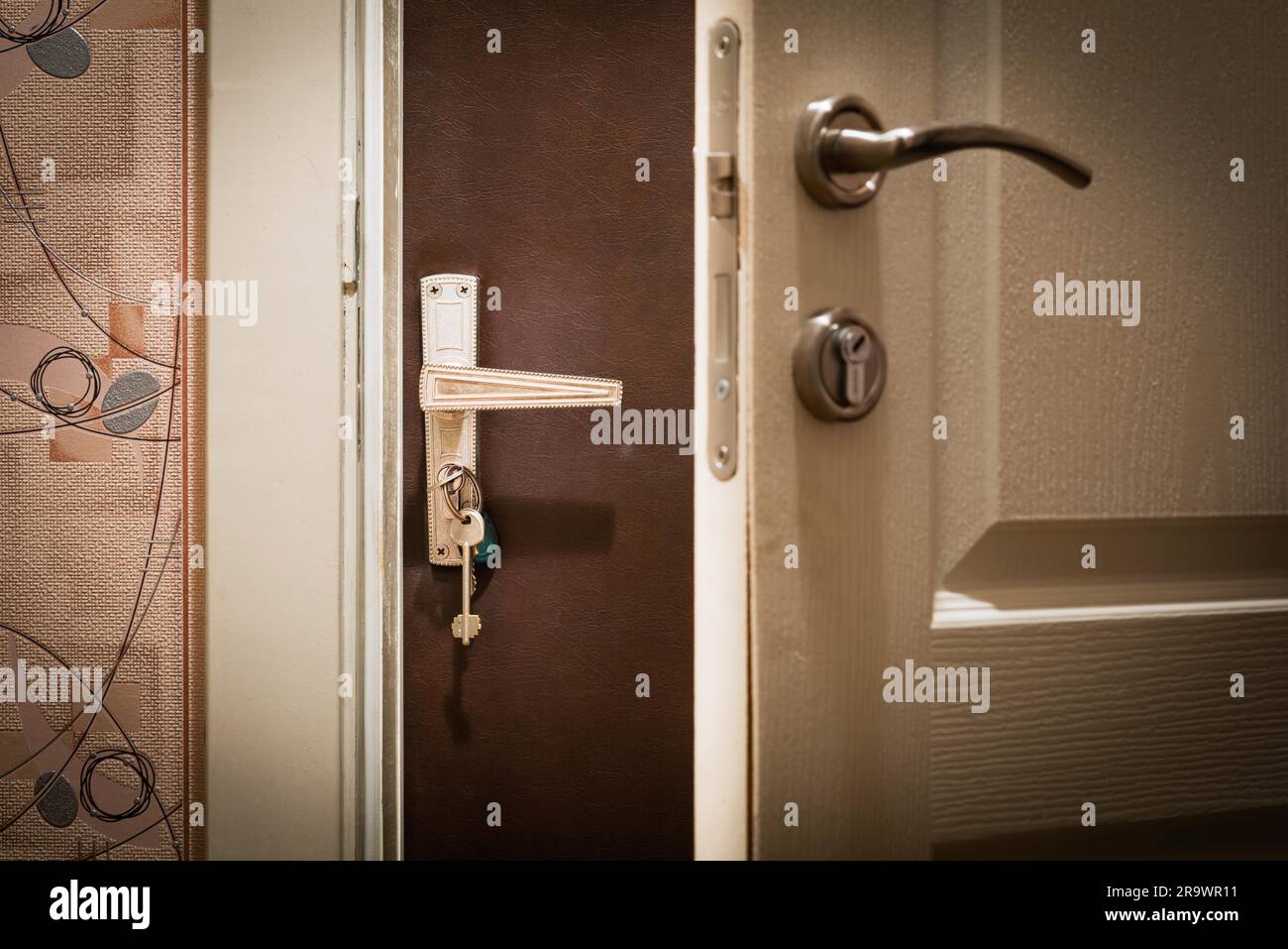 A double door for security and sound isolation. Keys are inserted in ...