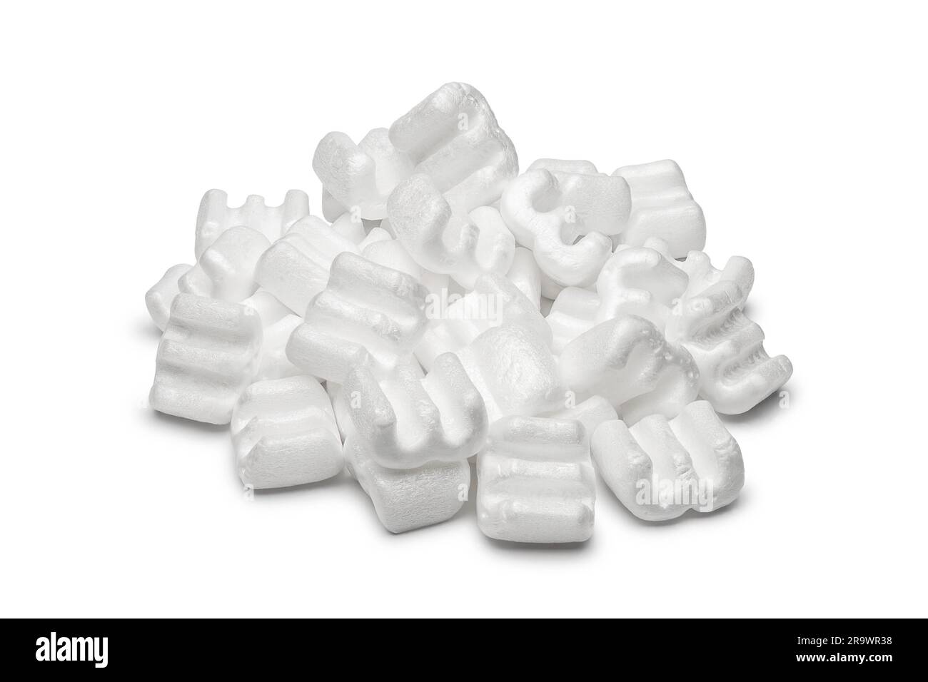 Fill packaging peanuts isolated on white background Stock Photo - Alamy