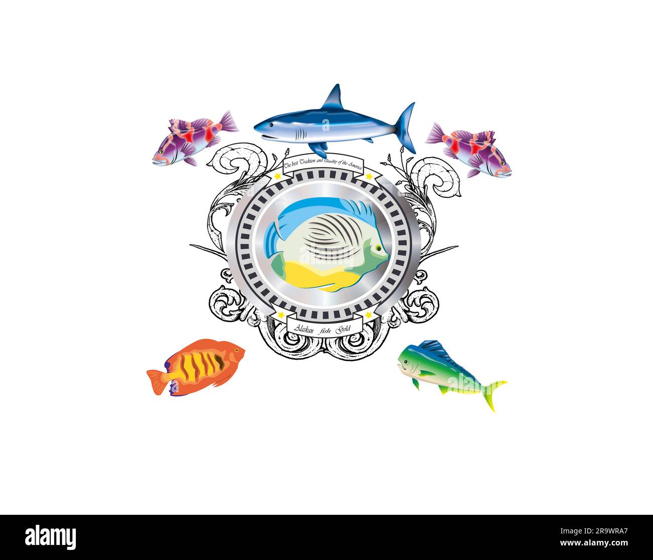 Drawing fish food on Cut Out Stock Images & Pictures - Alamy