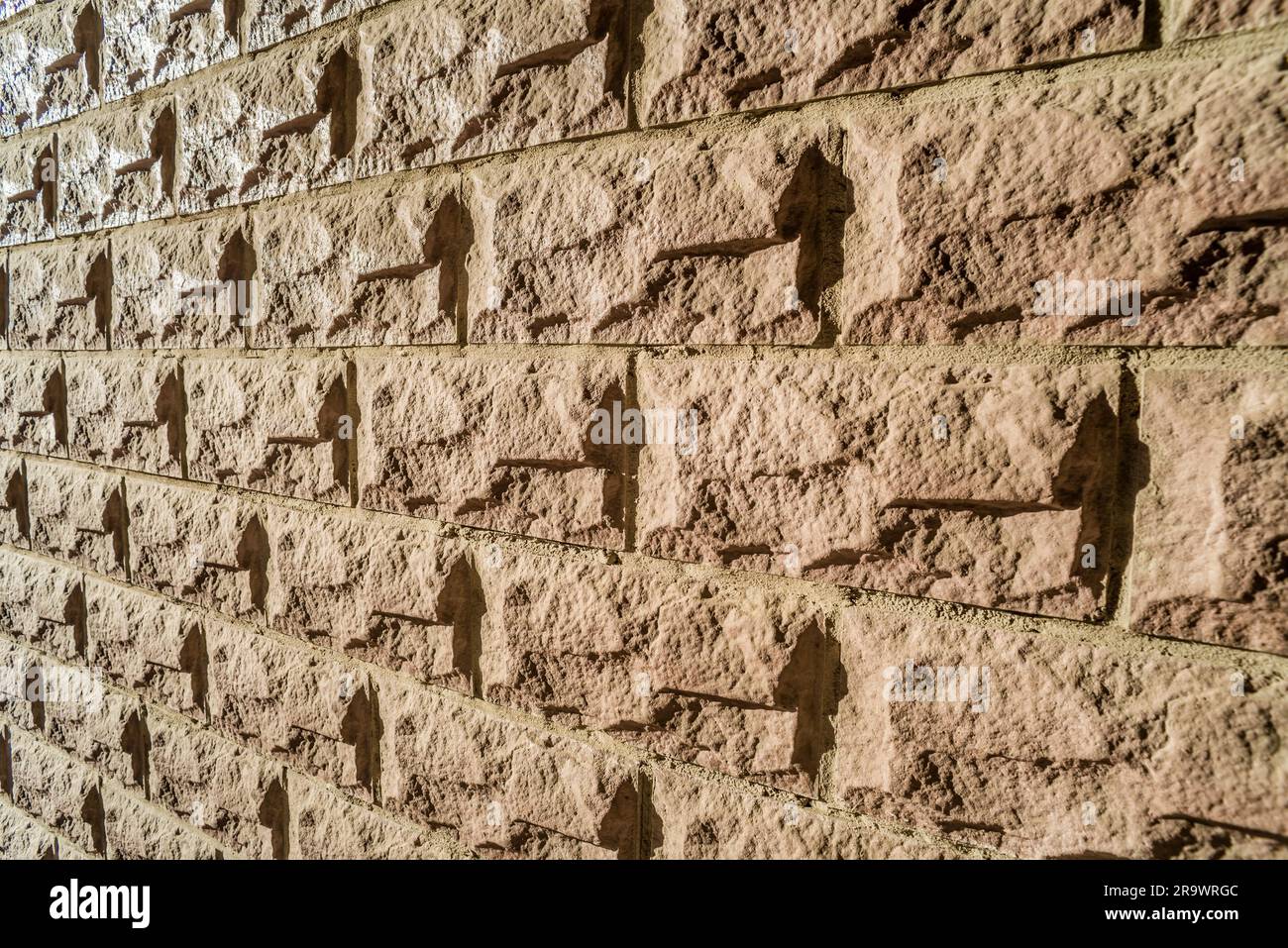 A modern stone wall with perspective effect and vanishing lines Stock ...