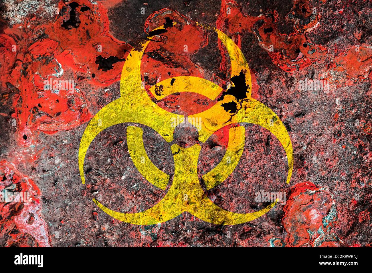 Biohazard symbol on a rust metal plate Stock Photo - Alamy