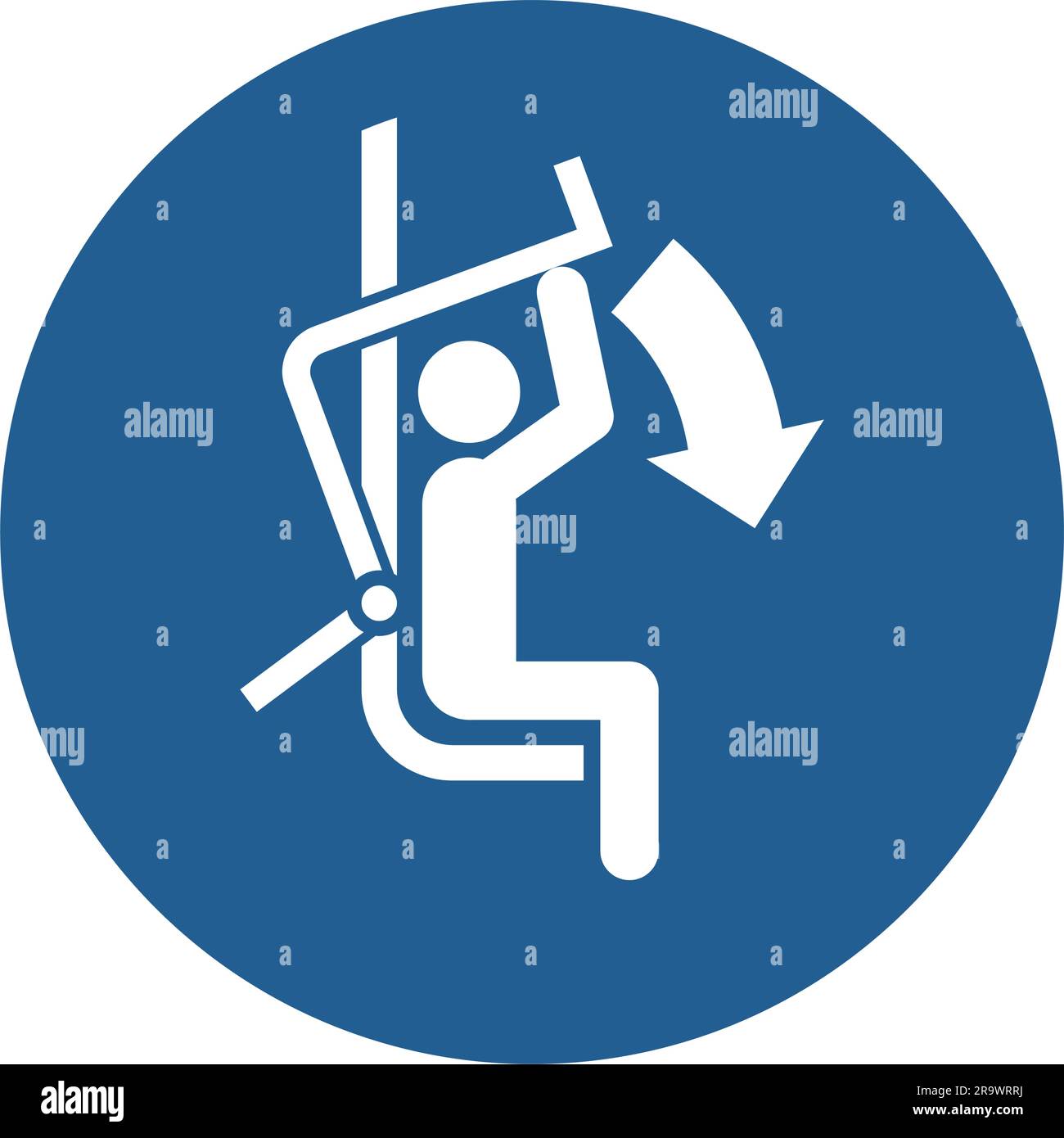 ISO 7010 M033 — lower safety restraining bar on ski chairlift Stock ...