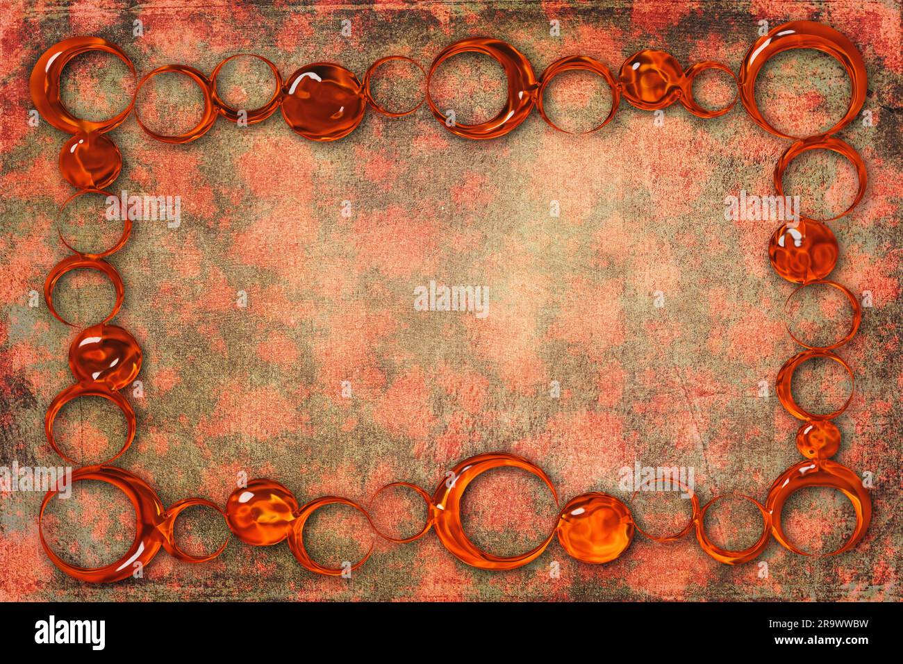 An antique decorative amber frame with a textured background. Amber ...