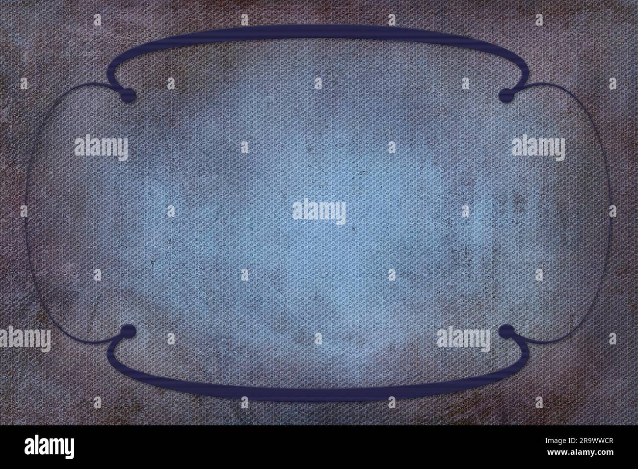 Art Deco ornamental frame with a metal background with a dots texture ...