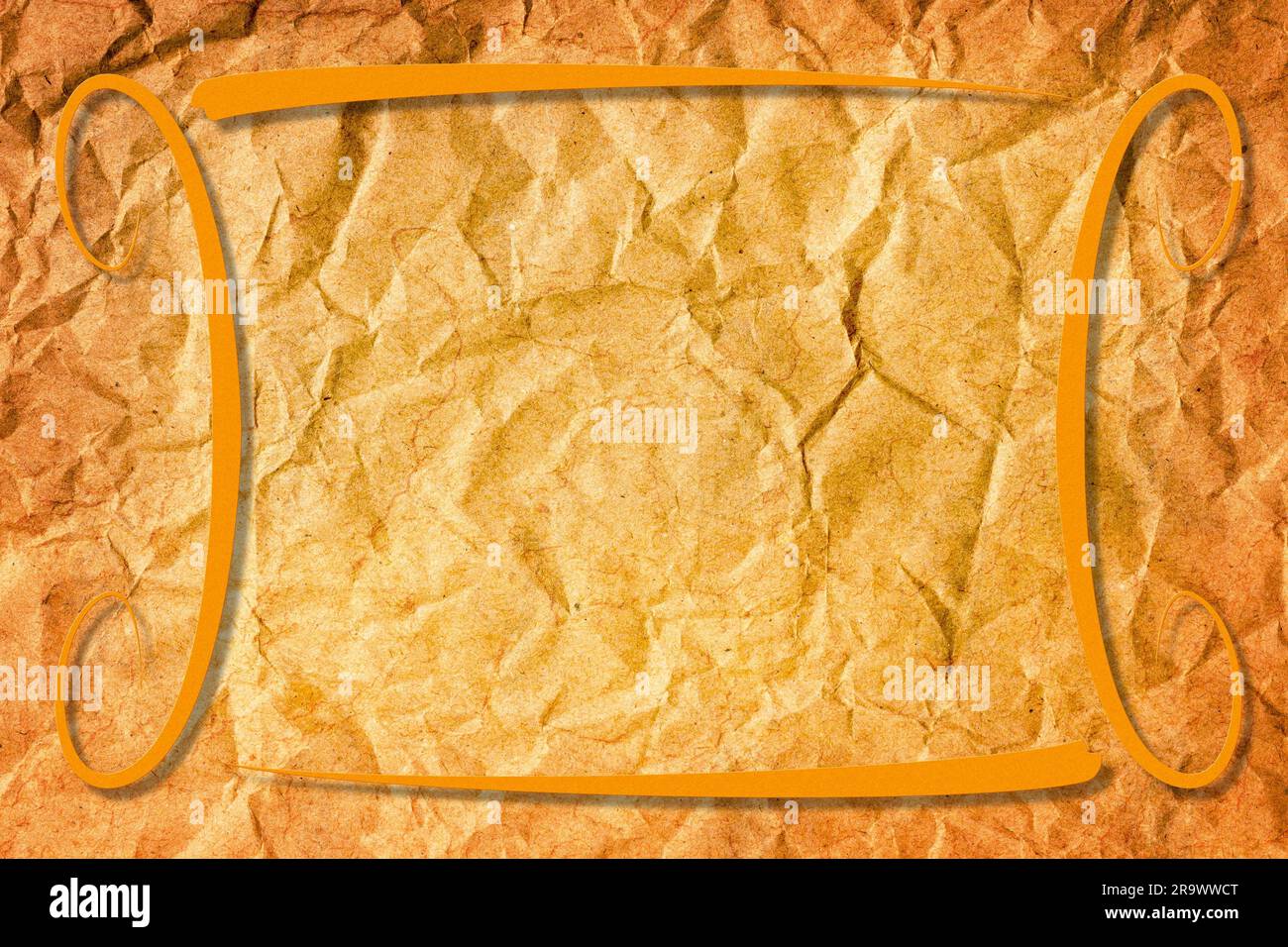 A modern decorative frame with a background with texture. Orange and ...