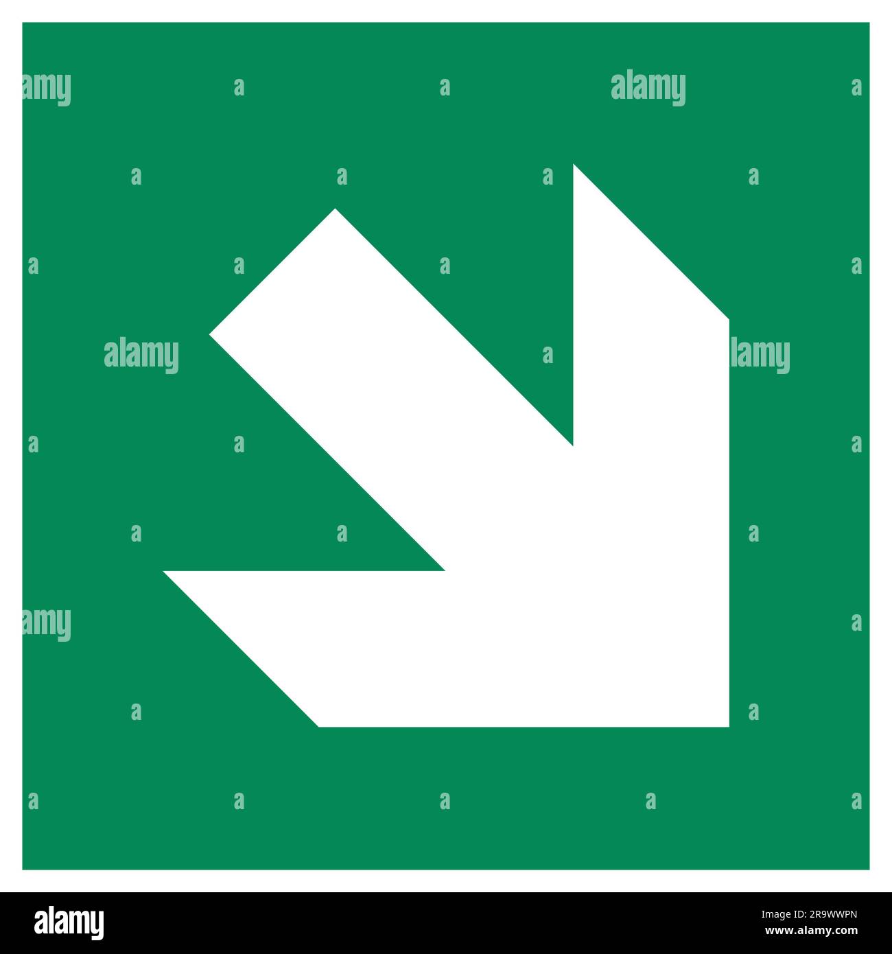 ISO 7010 E006 – Direction arrow (45° angle) sign Stock Vector Image ...