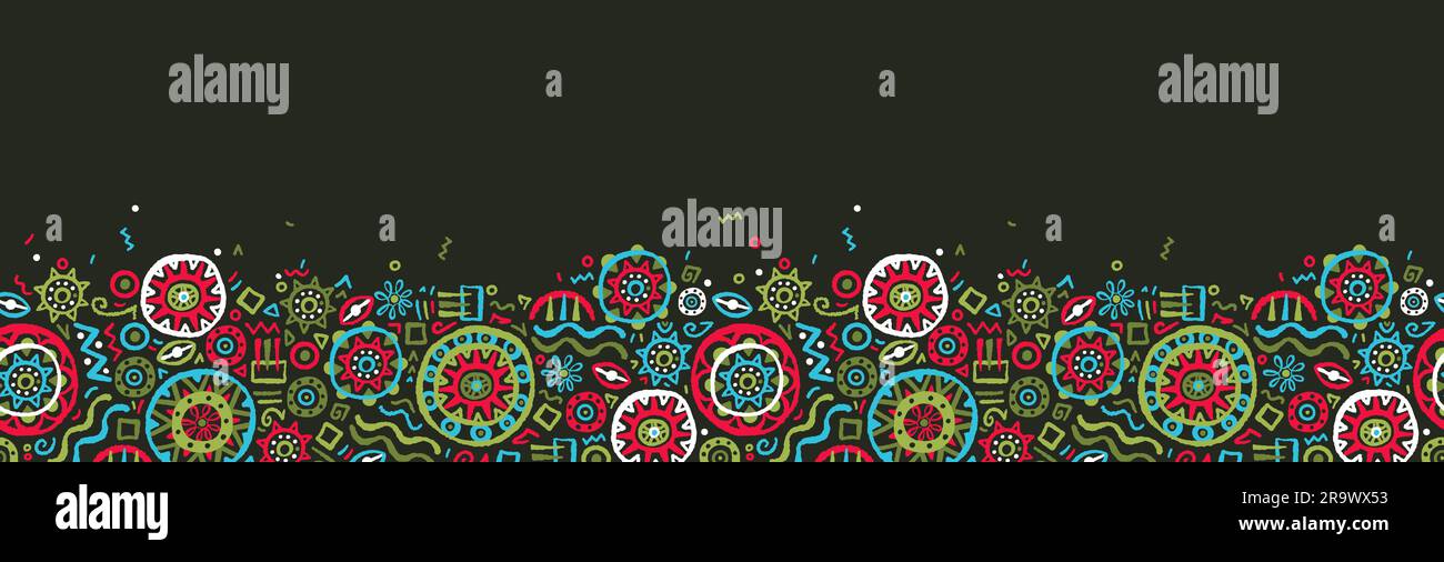 Hand drawn abstract seamless pattern, ethnic background, simple style ...