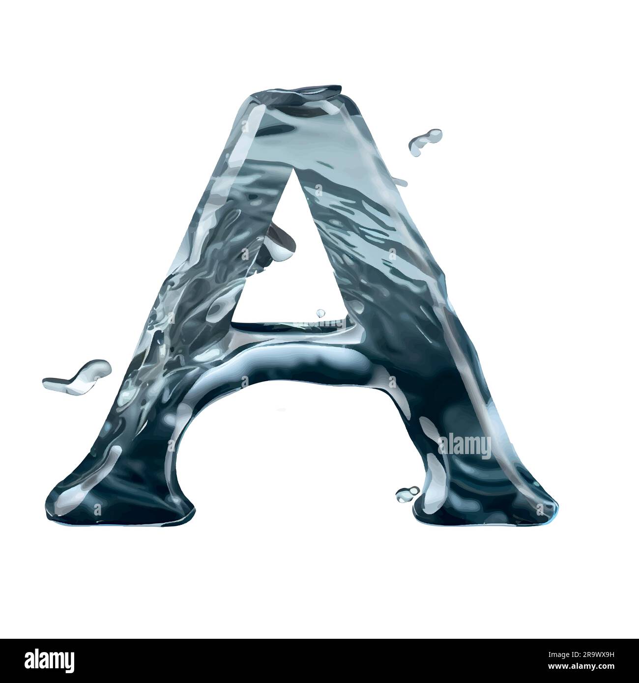 capital letter A in water with blank image background Stock Vector ...