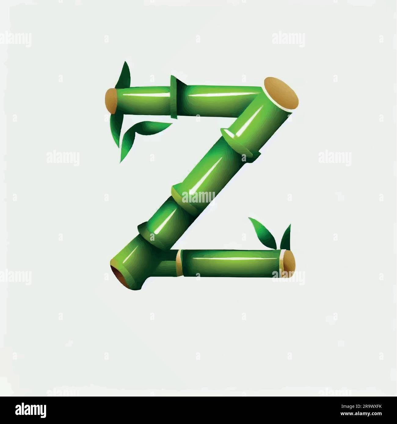Letter z green bamboo logo hi-res stock photography and images - Alamy