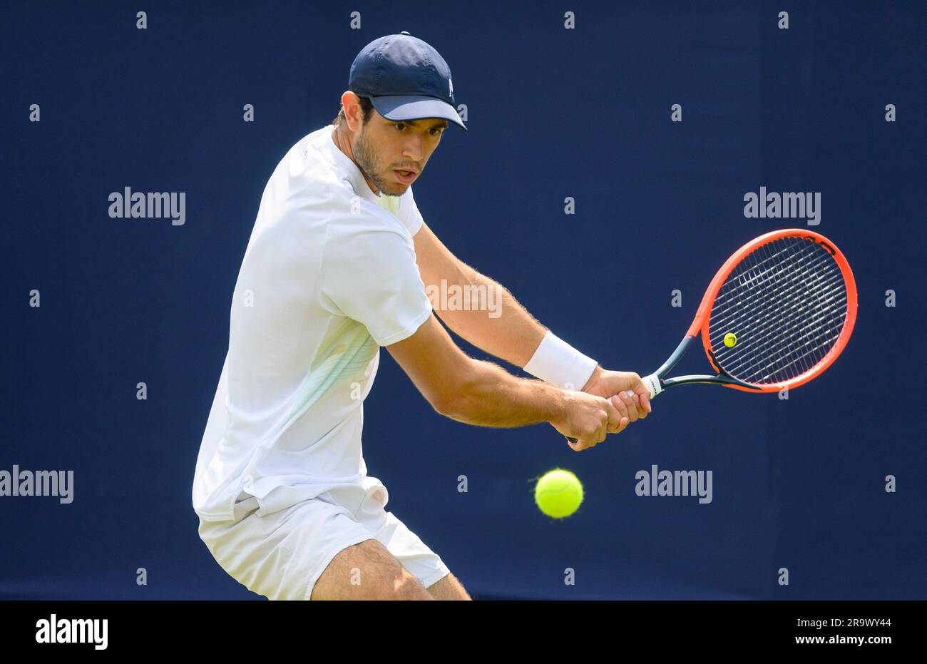 Nuno Borges (POR) playing in the first round on the first full day of ...