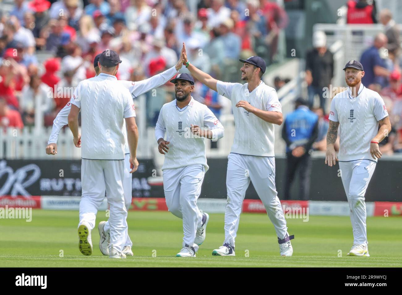 Josh Tongue of England celebrates catching Nathan Lyon of Australia ...
