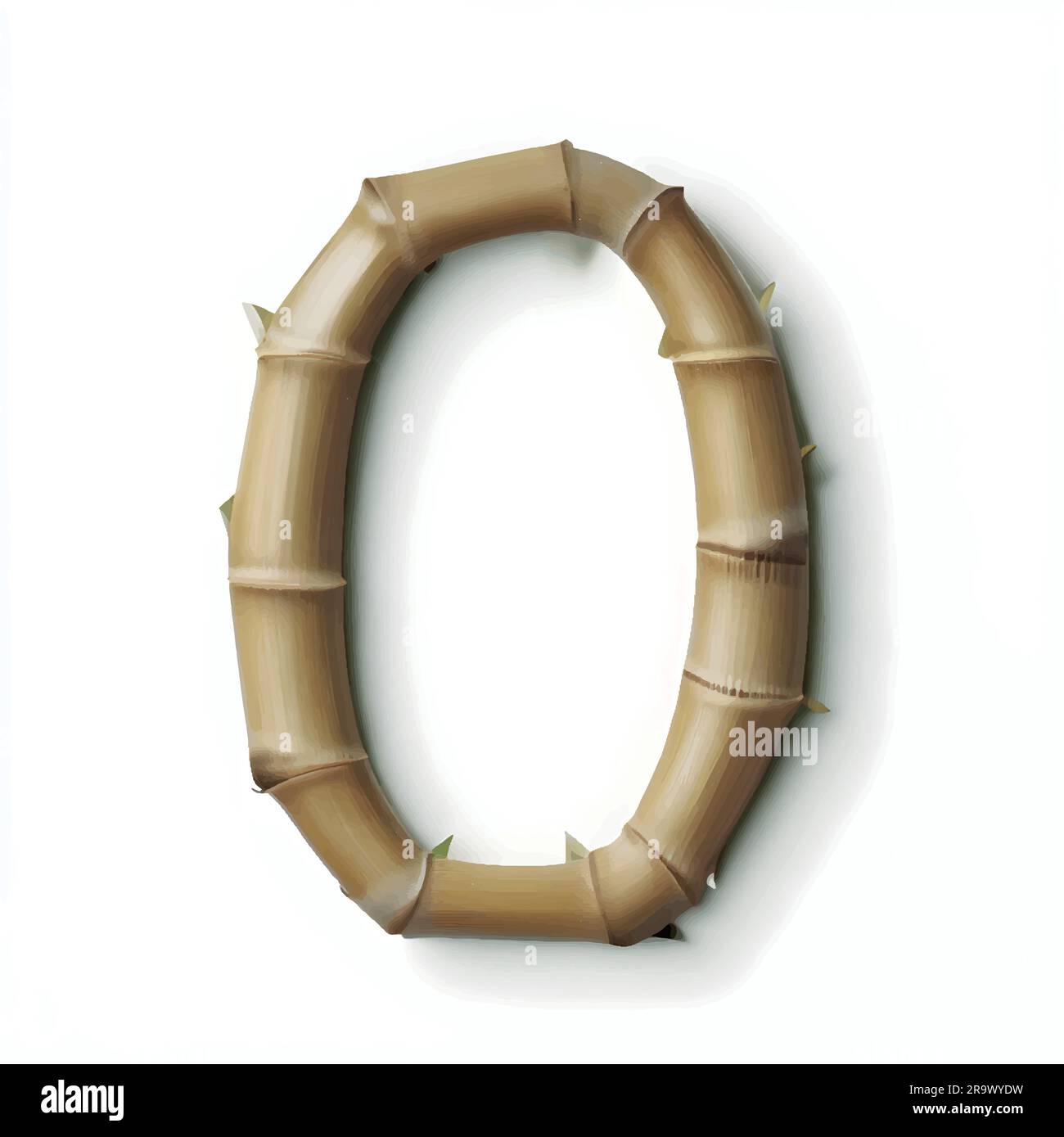 number zero in bamboo with white background. number zero in bamboo ...