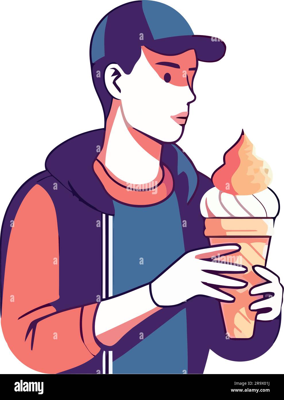 One person holding ice cream, smiling joyfully Stock Vector Image & Art ...