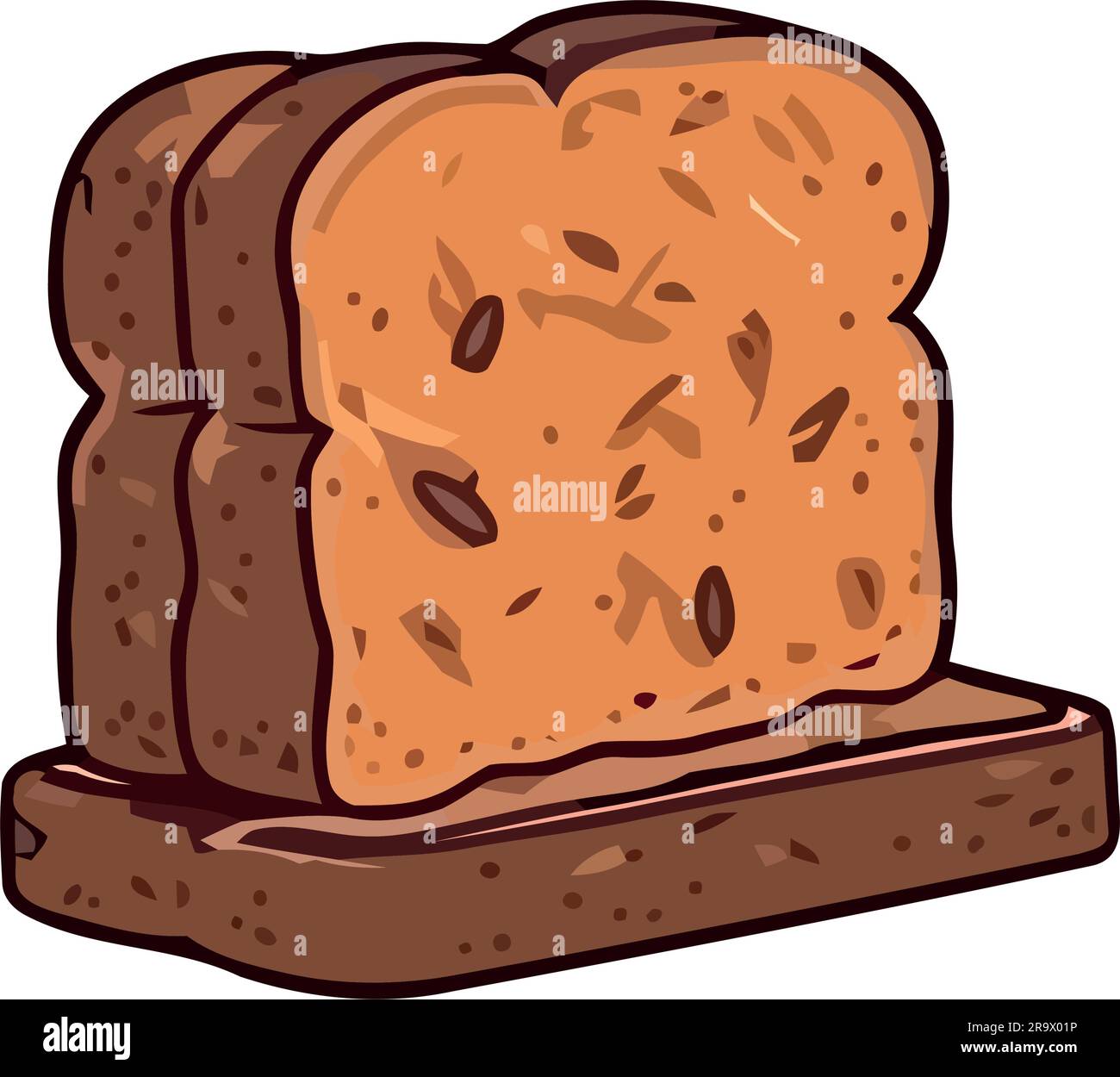 Sweet baked bread on plate, cartoon illustration Stock Vector Image ...