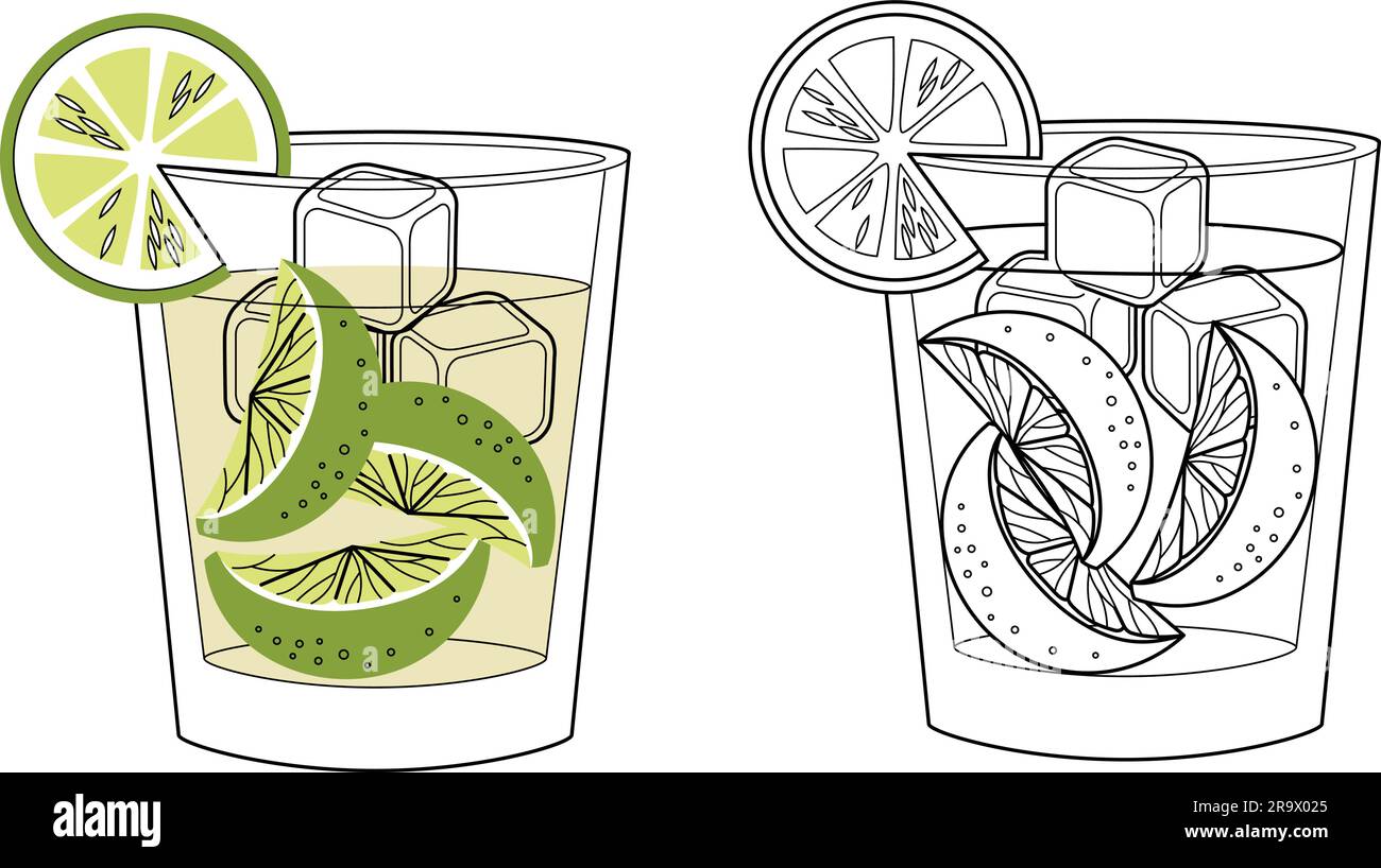 Vector alcohol drink line art illustration Stock Vector Image & Art - Alamy