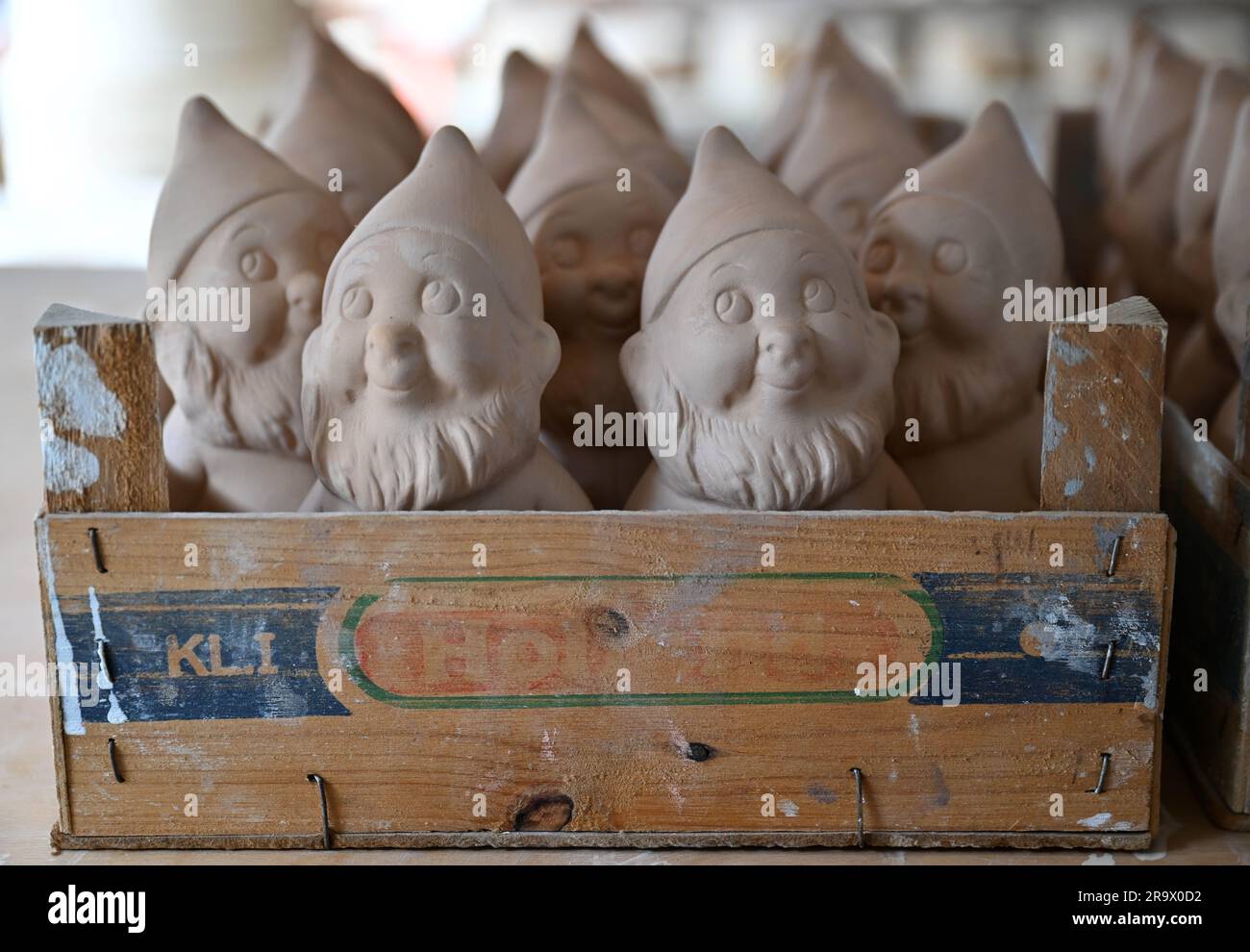 Geratal, Germany. 29th June, 2023. Unfired and unpainted garden gnomes ...