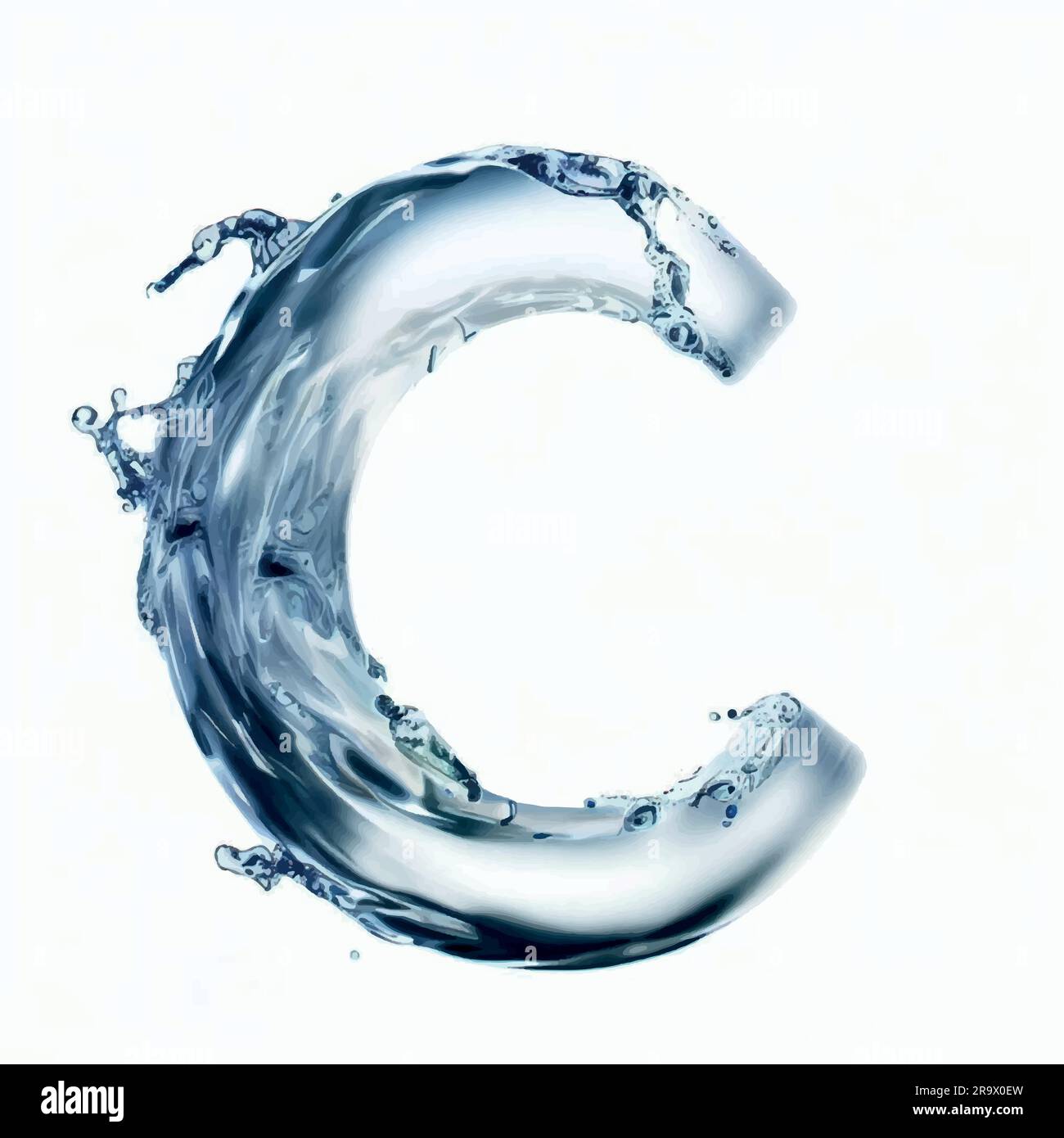 capital letter C in water with blank image background Stock Vector ...