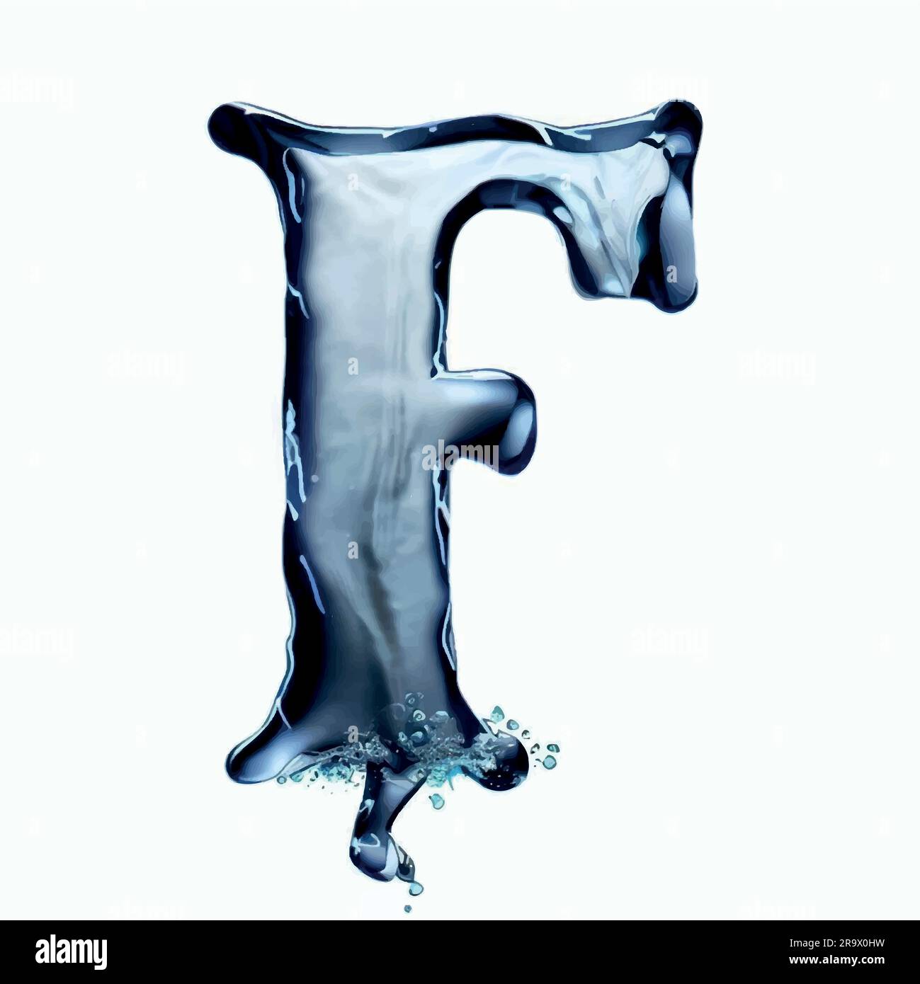 capital letter F in water with blank image background Stock Vector ...