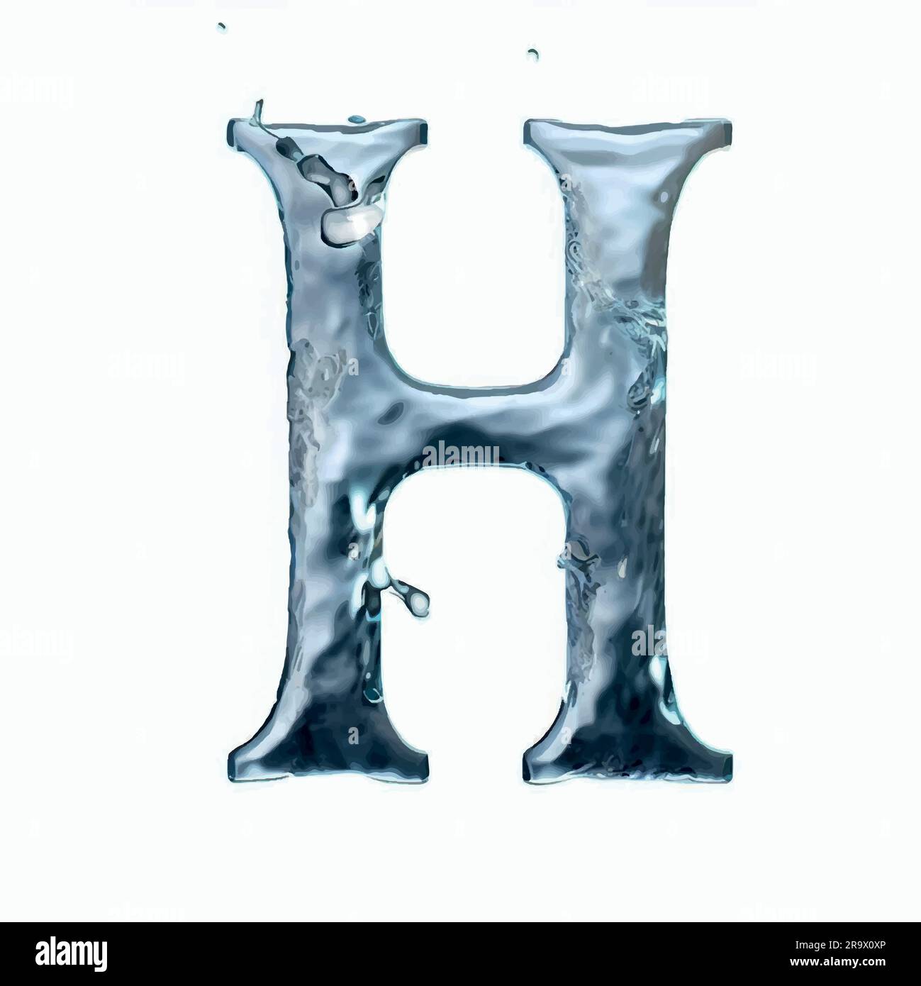 H Letter In Water Captivating Letter H Is Crafted From Transparent