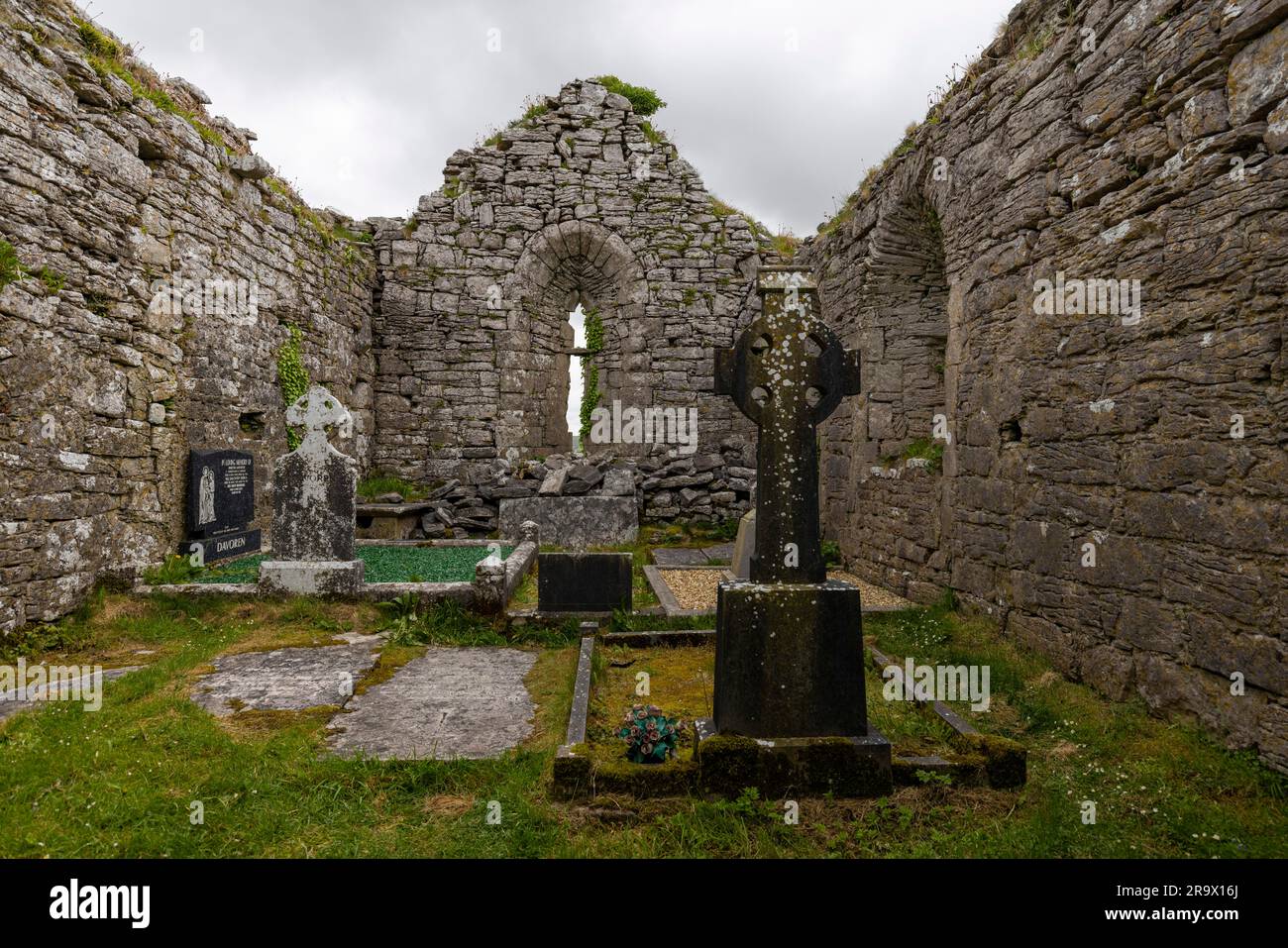 Carran Church, medieval church complex with graveyard and Celtic ...
