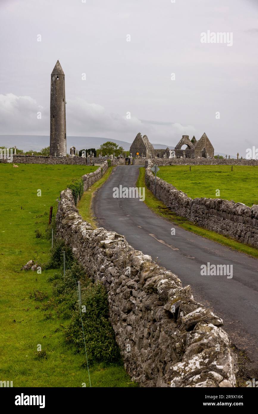 Kilmacduagh Abbey, Ruin, Historic Site, County Galway, Ireland Stock ...