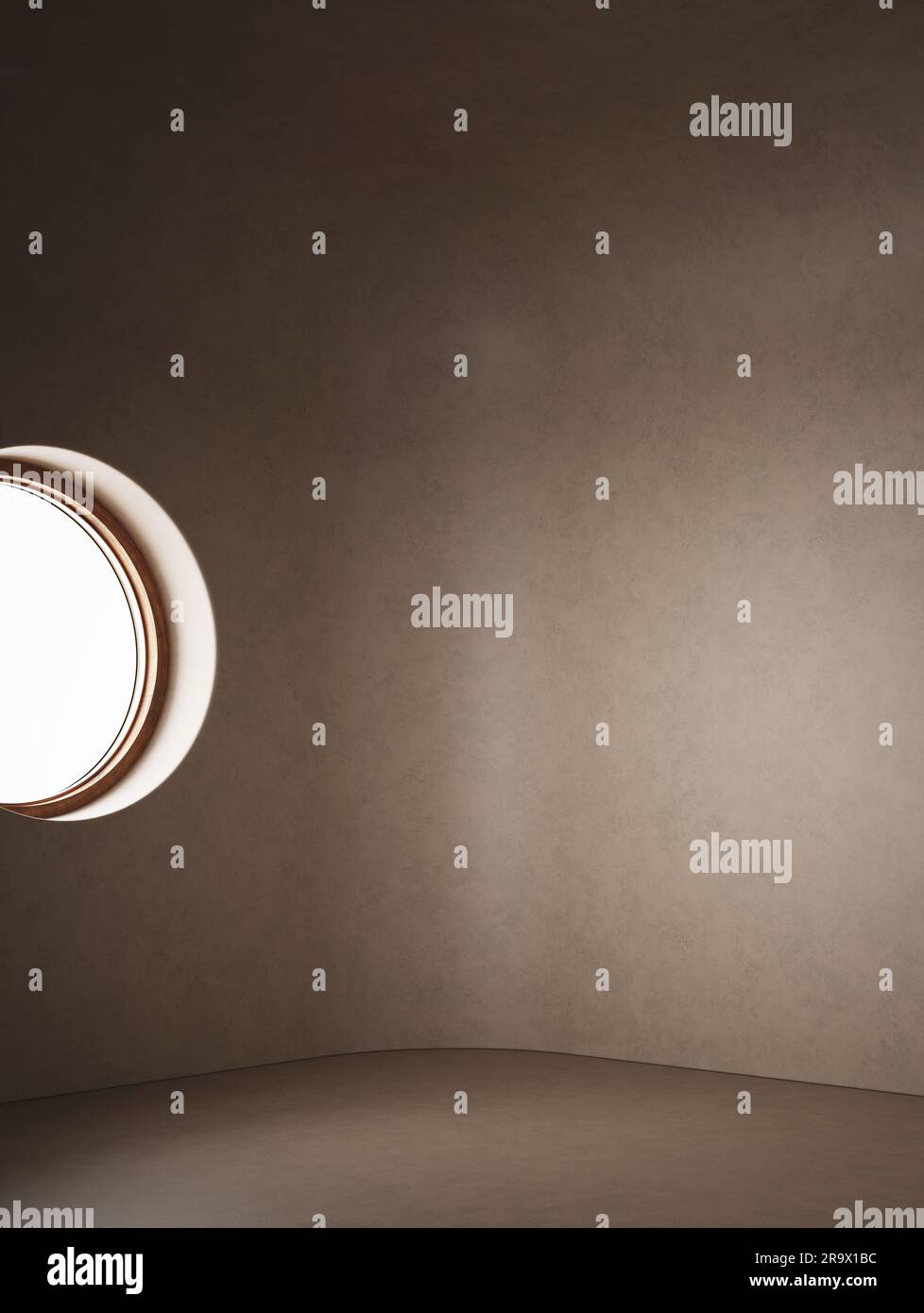 3d Render of modern empty space with curved plaster walls Stock Photo ...