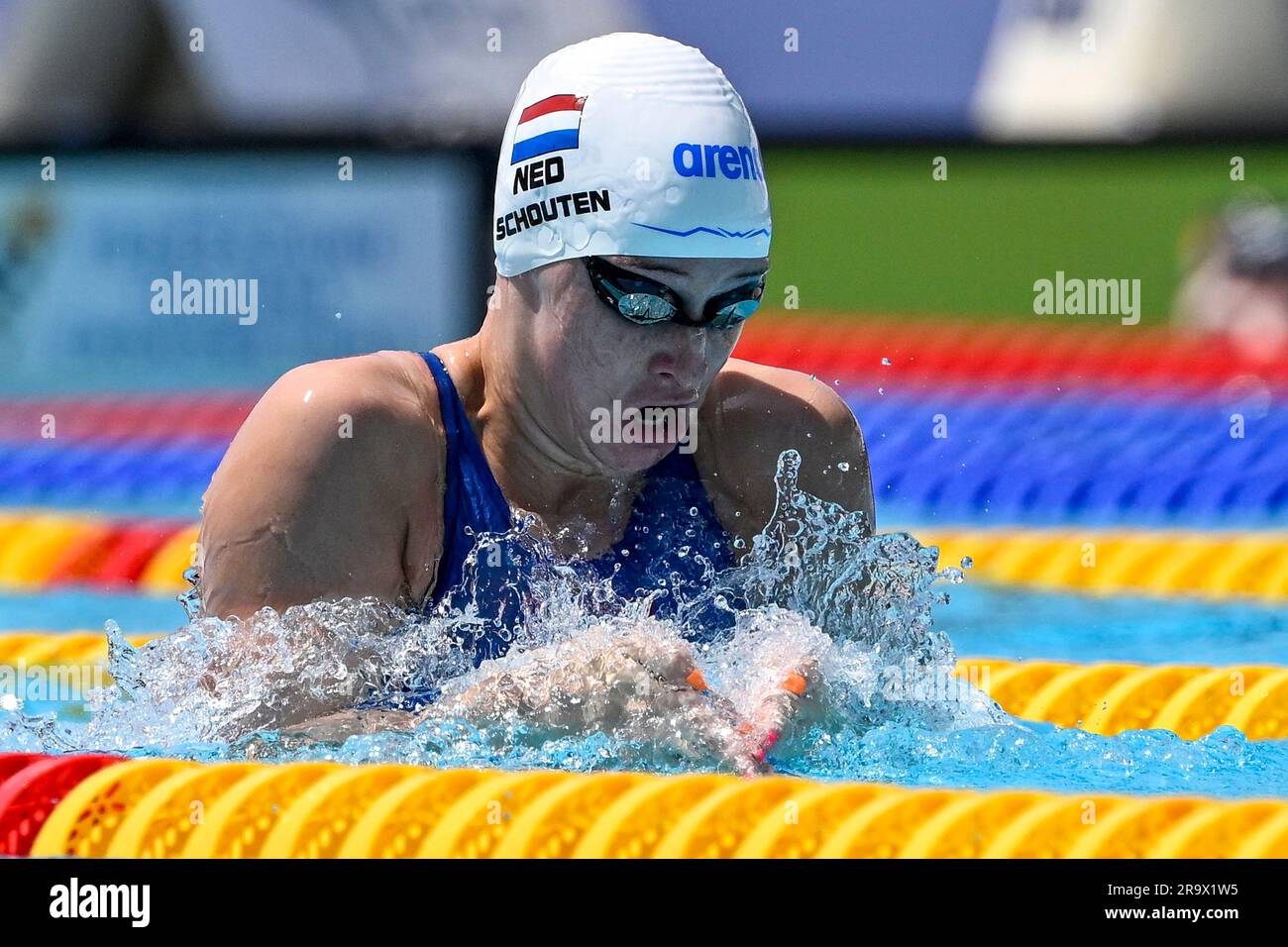 Tes Schouten of the Netherlands competes in the 100m Breaststroke Women ...