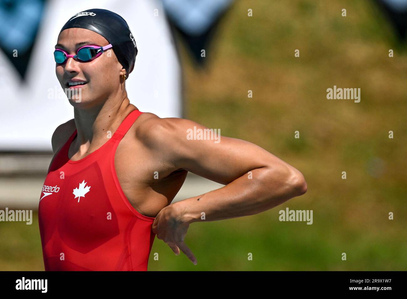 Kylie Masse of Canada prepares to compete in the 100m Backstroke Women ...