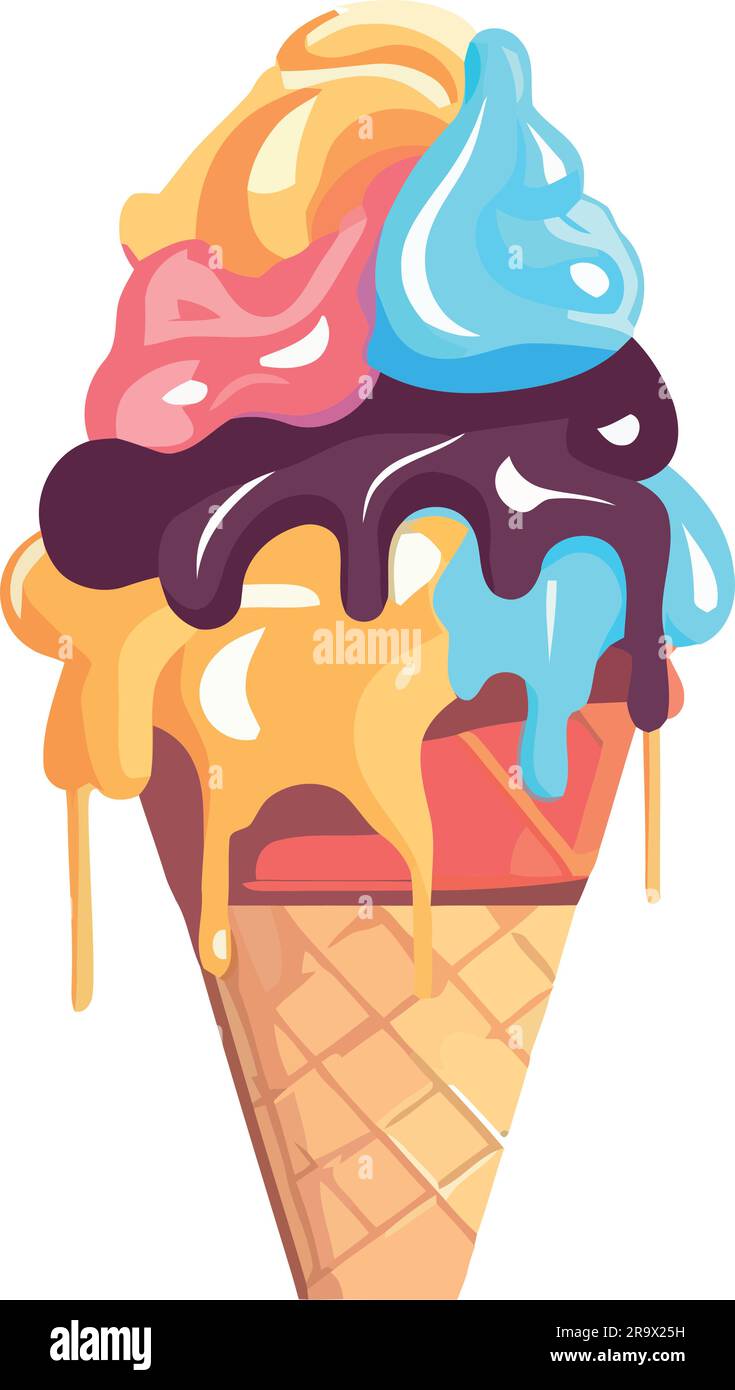 A melting ice cream cone Stock Vector Image & Art - Alamy