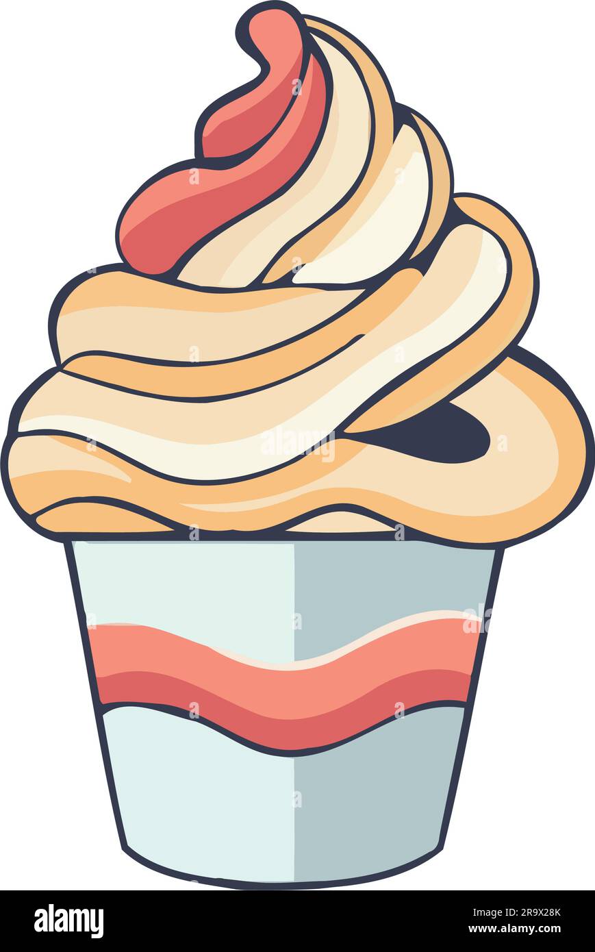 Cute cartoon cupcakes cream icing Stock Vector Image & Art - Alamy