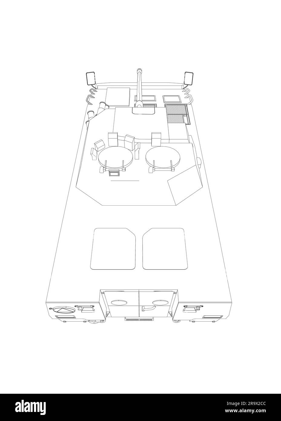 Outline Armored troop carrier. Military machinery drawing vector ...