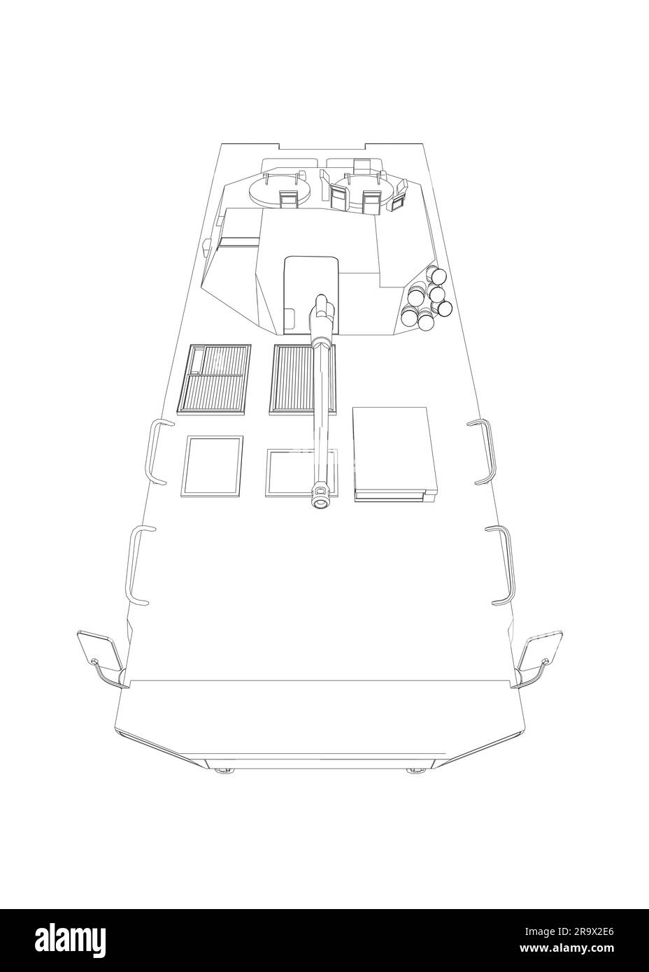 Outline Armored troop carrier. Military machinery drawing vector ...