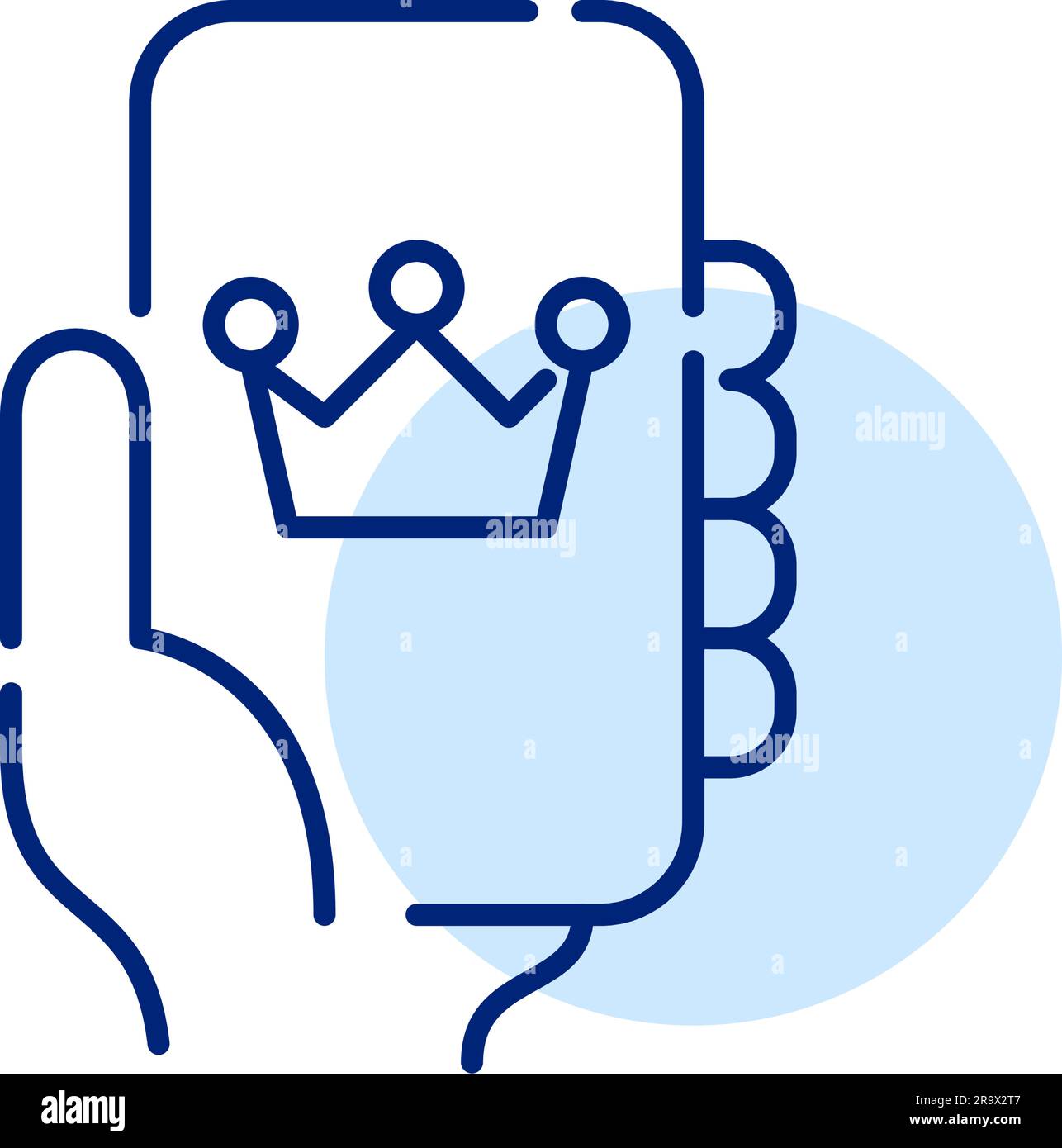 Premium membership on an app. Crown on smartphone. Pixel perfect ...