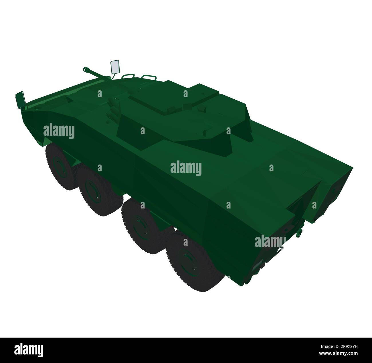 Green polygonal Armored troop carrier. Military machinery drawing ...