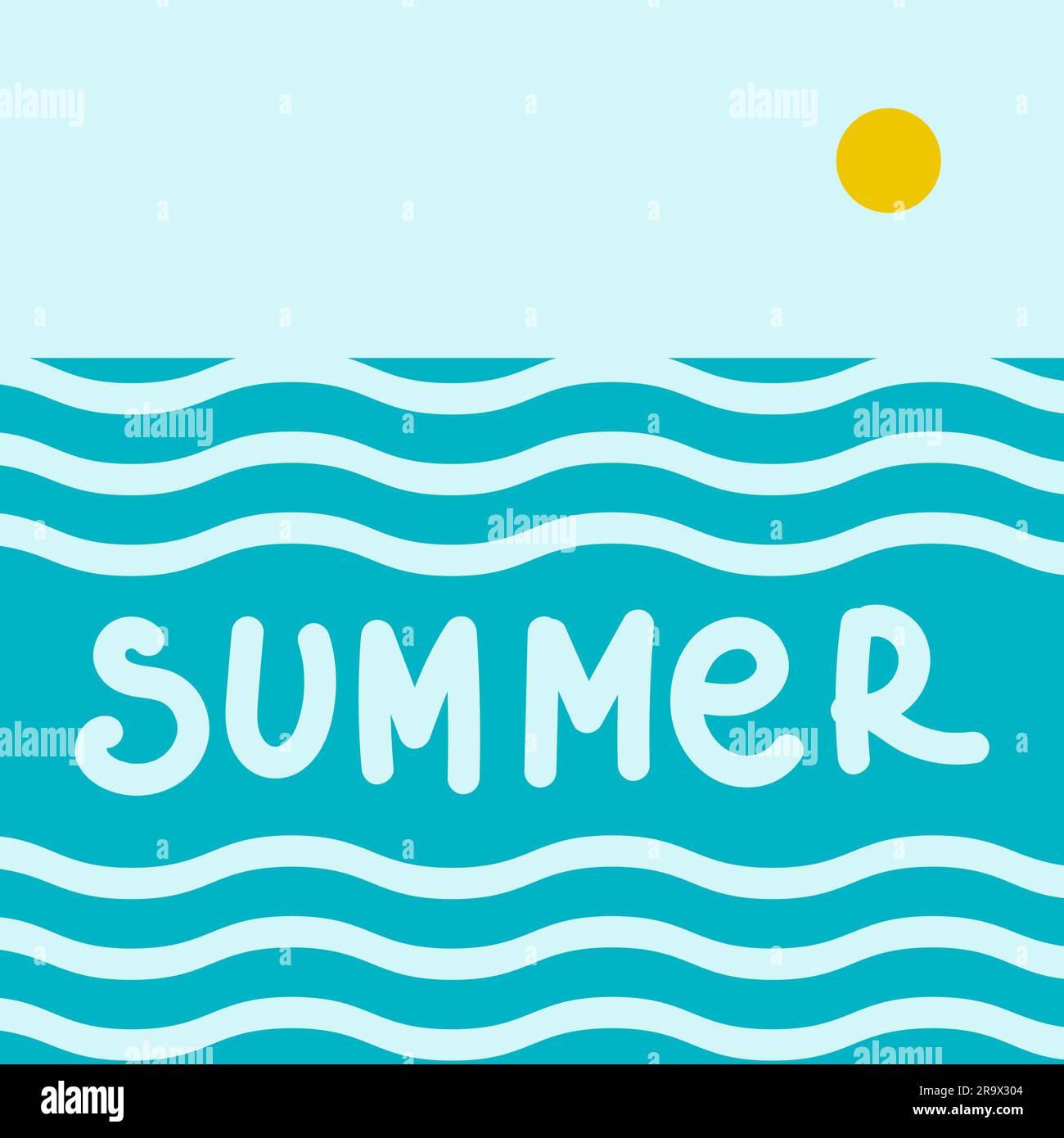 Summer minimalist landscape background. For social media post, promotional banner or advertising ...