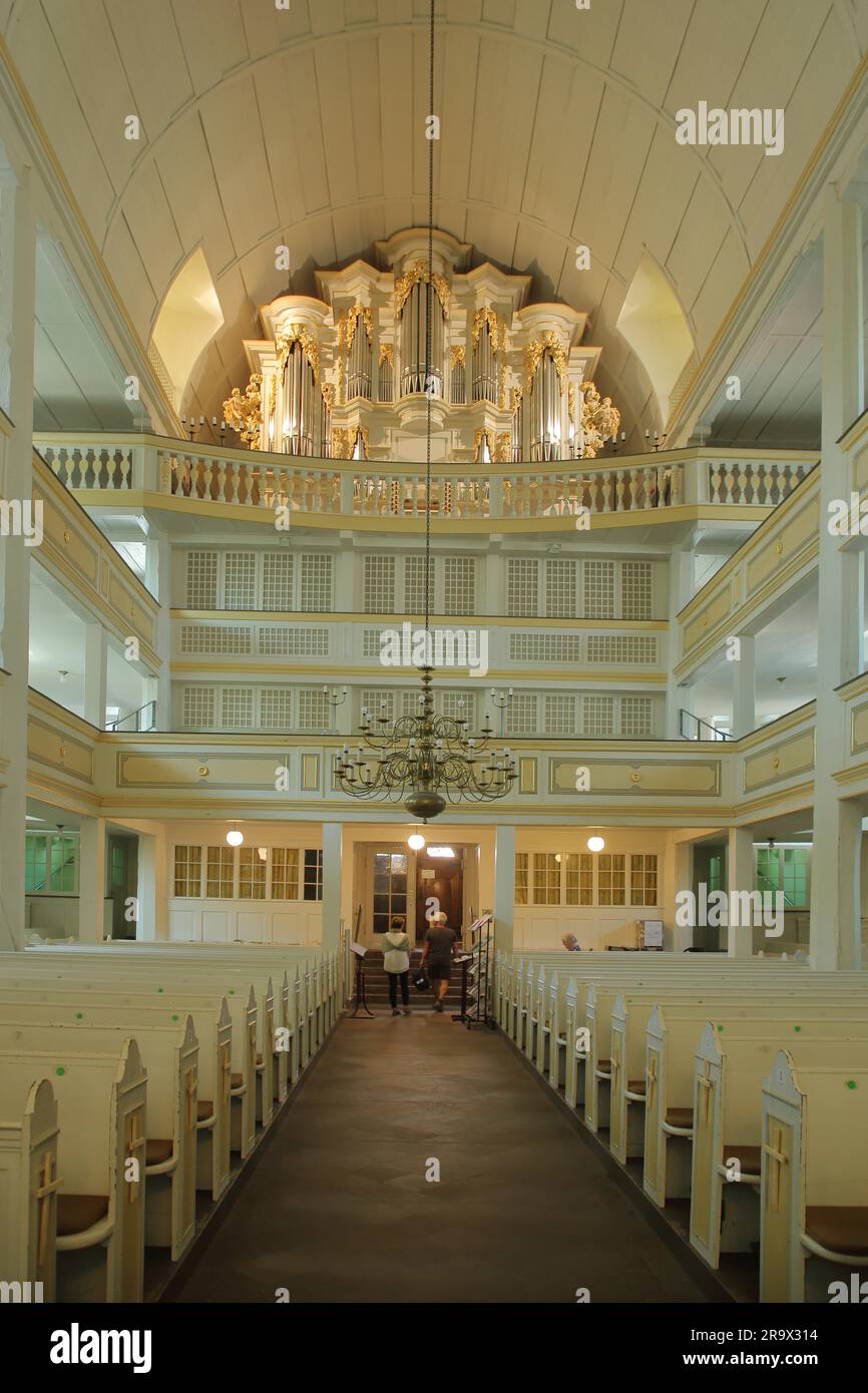 Interior view with organ of the Bachkirche, gallery, Arnstadt ...