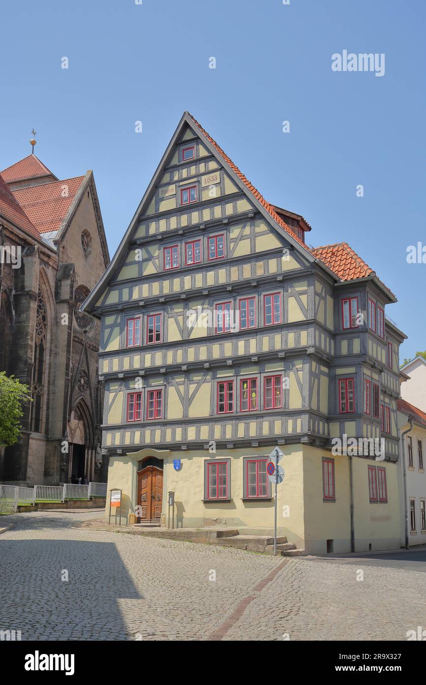 Historic Old Paper Mill built 1633, half-timbered house, Arnstadt ...