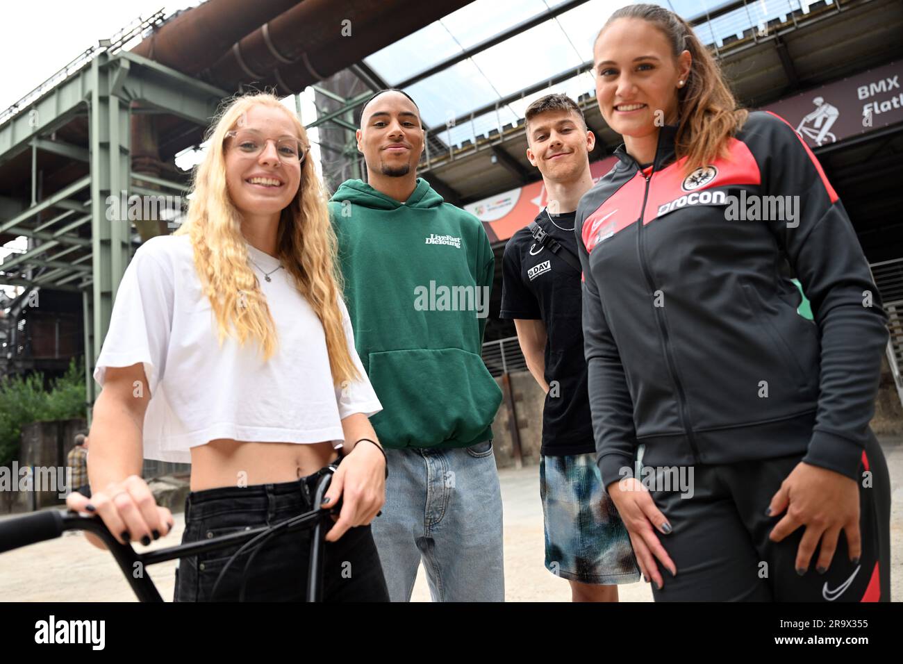 Duisburg, Germany. 29th June, 2023. Kim Lea Müller (l-r), BMX cyclist ...