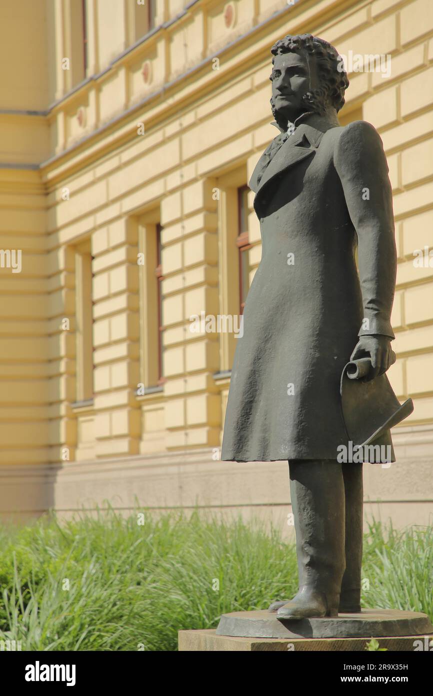 Writer and Poet Alexander Sergeyevich Pushkin Monument with Paper ...