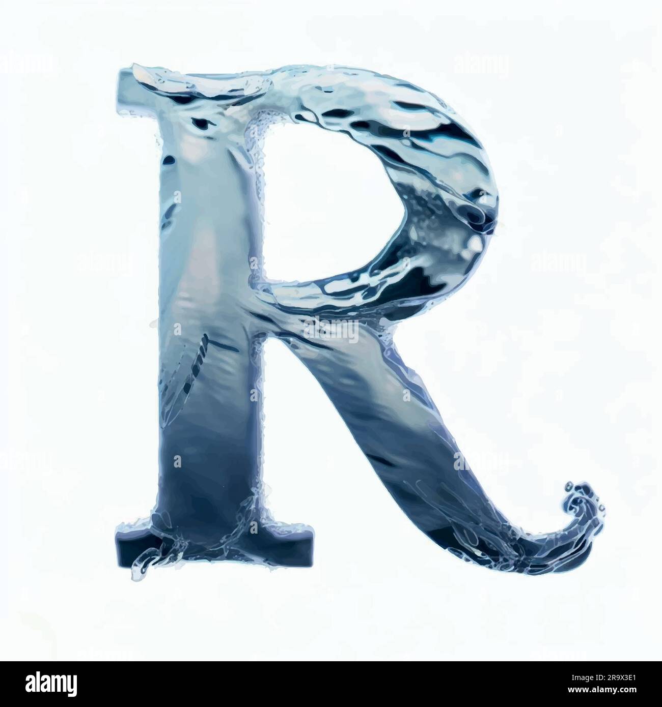 capital letter R in water with blank image background Stock Vector ...