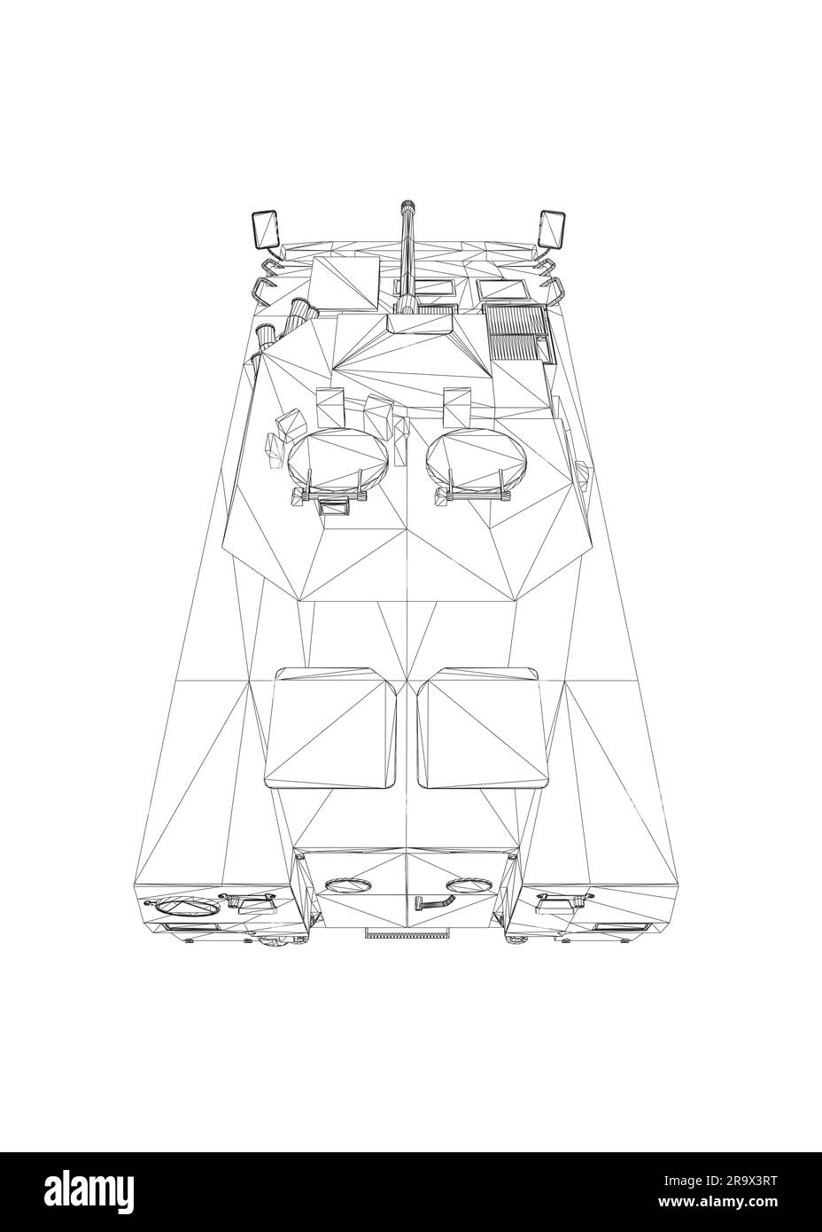Wireframe Armored troop carrier. Military machinery drawing vector ...