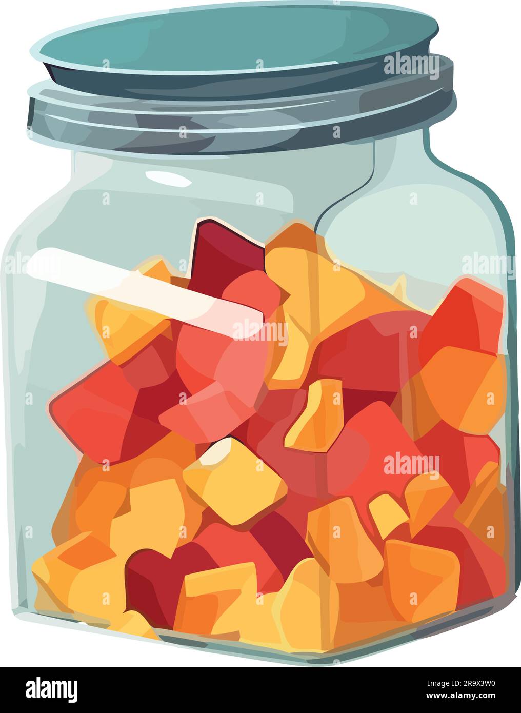 Fresh fruit snack jar illustration Stock Vector Image & Art - Alamy