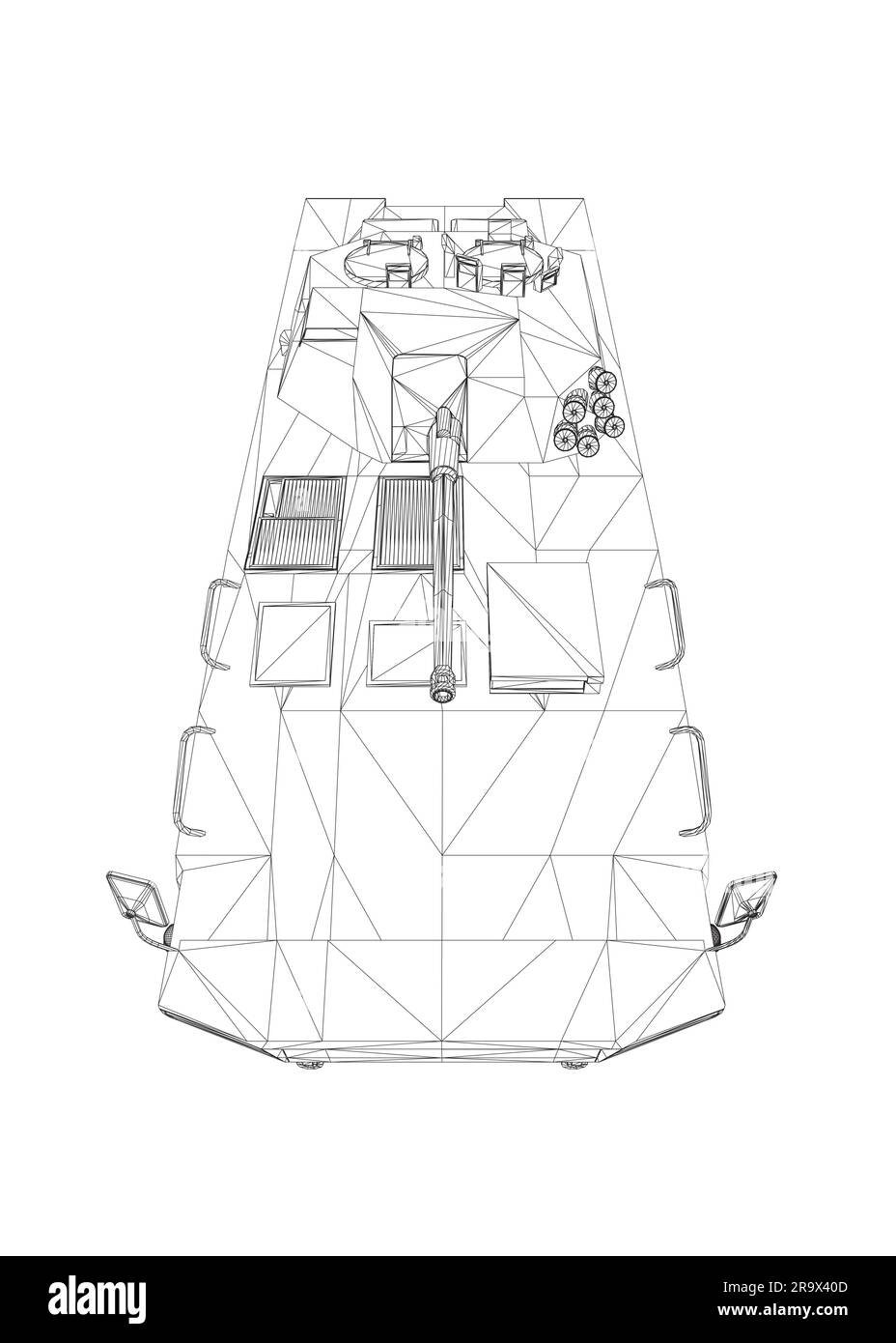 Wireframe Armored troop carrier. Military machinery drawing vector ...