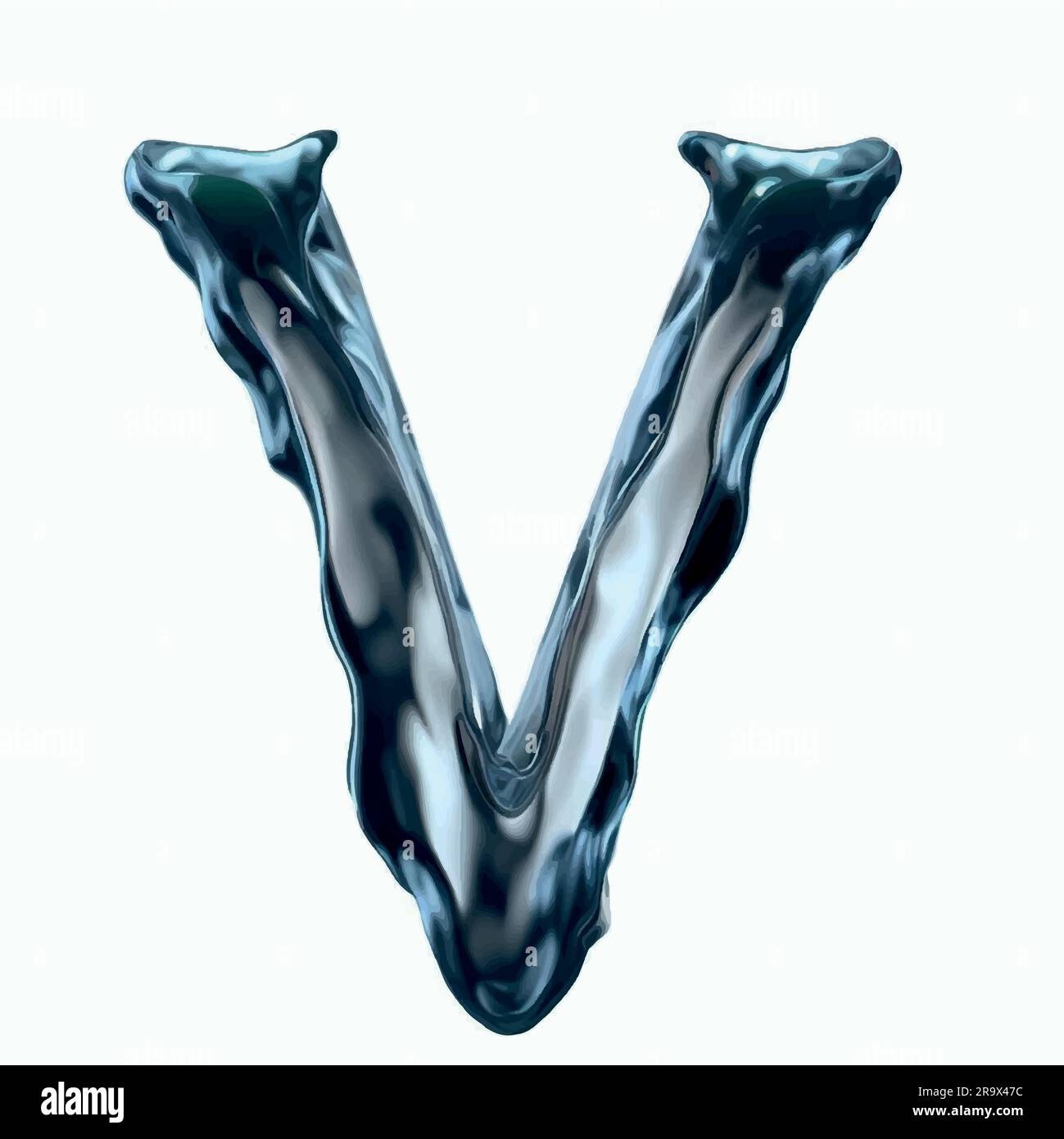 capital letter V in water with blank image background Stock Vector ...