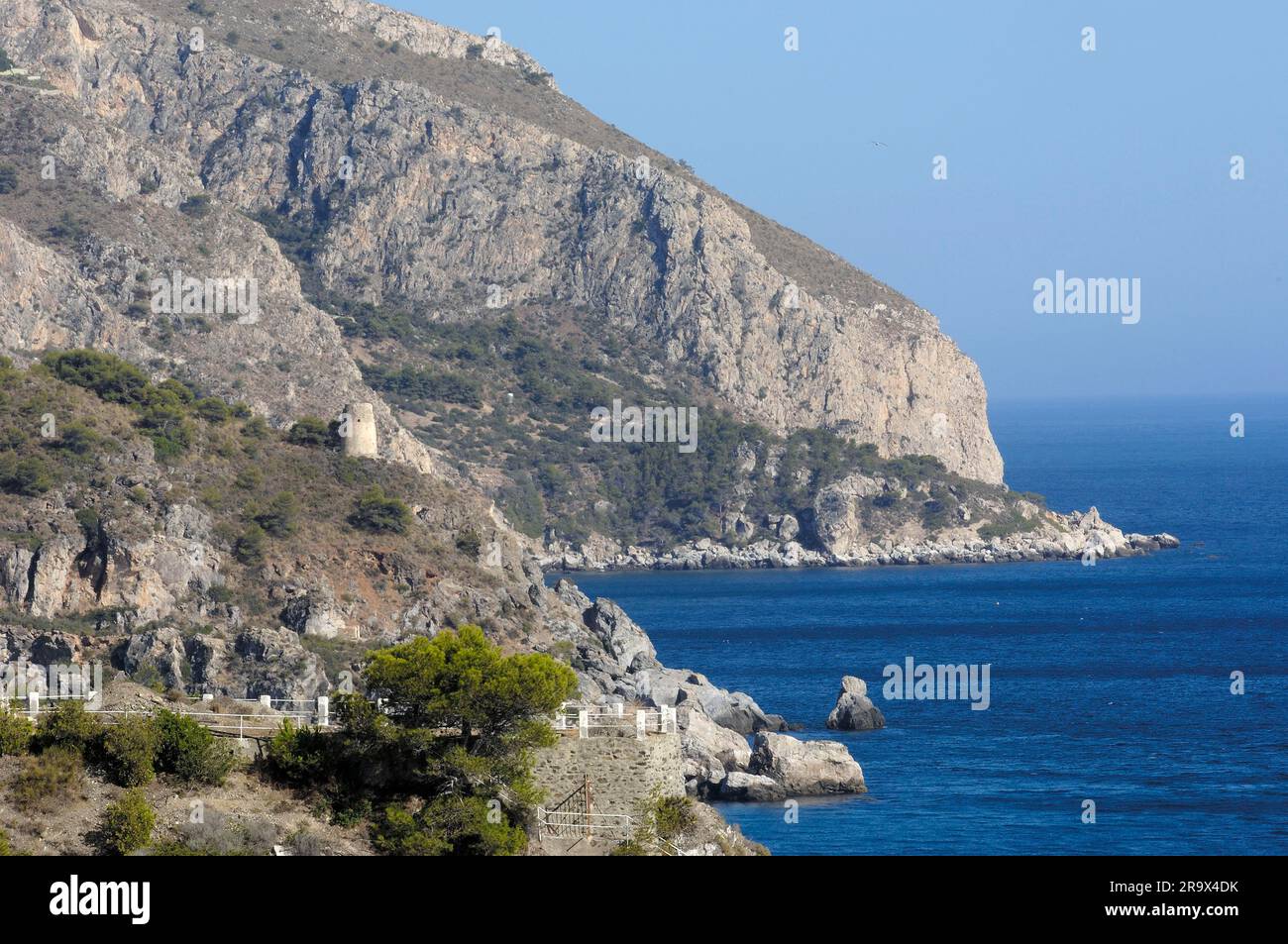 Cliffs of Maro, Axarquia, Malaga Province, Costa del Sol, Spain Stock ...