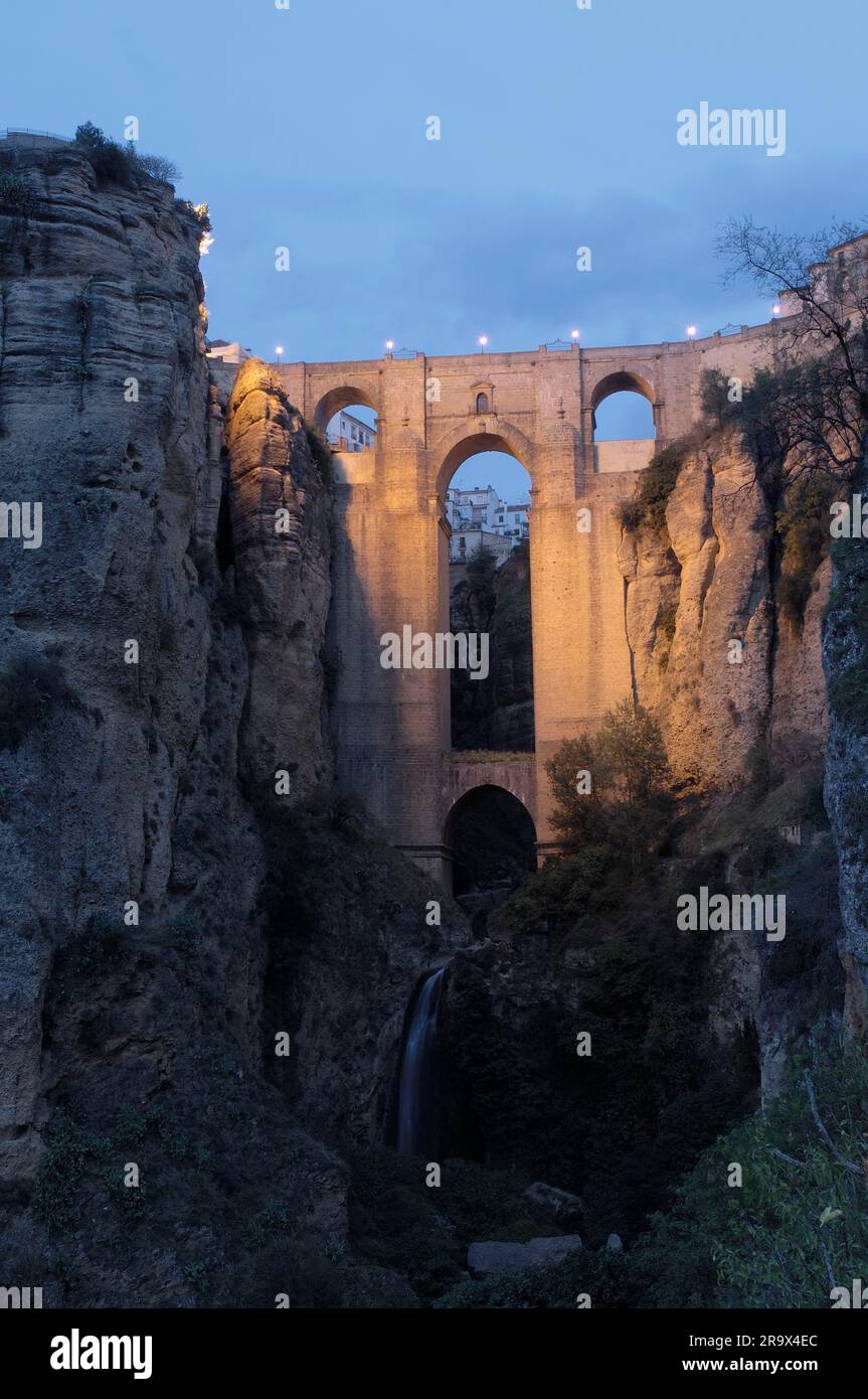 El Tajo River and New Bridge, Puente Nuevo, Ronda, El Tajo Gorge ...