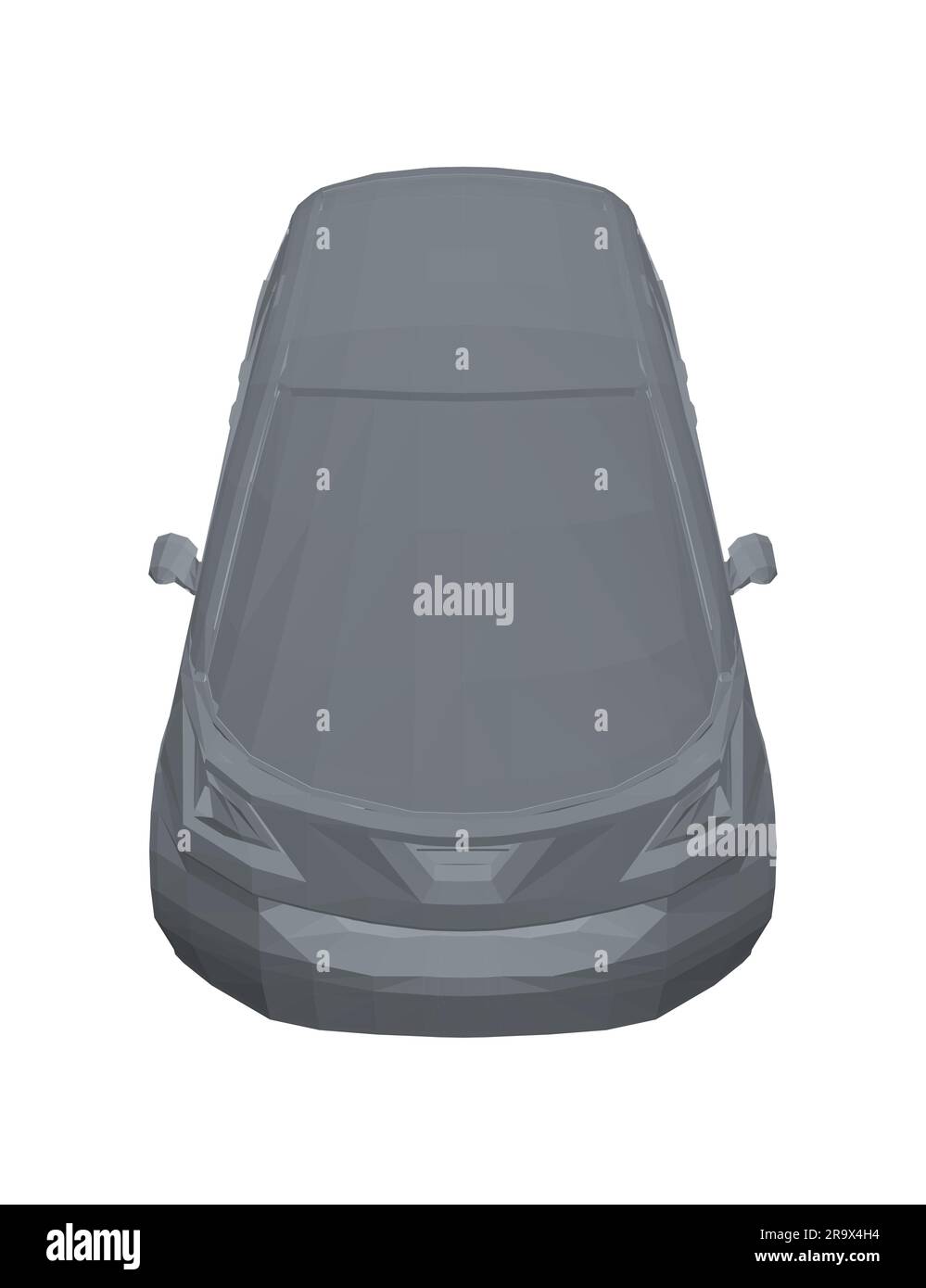 Vector illustration of gray polygonal small car. City car polygonal ...