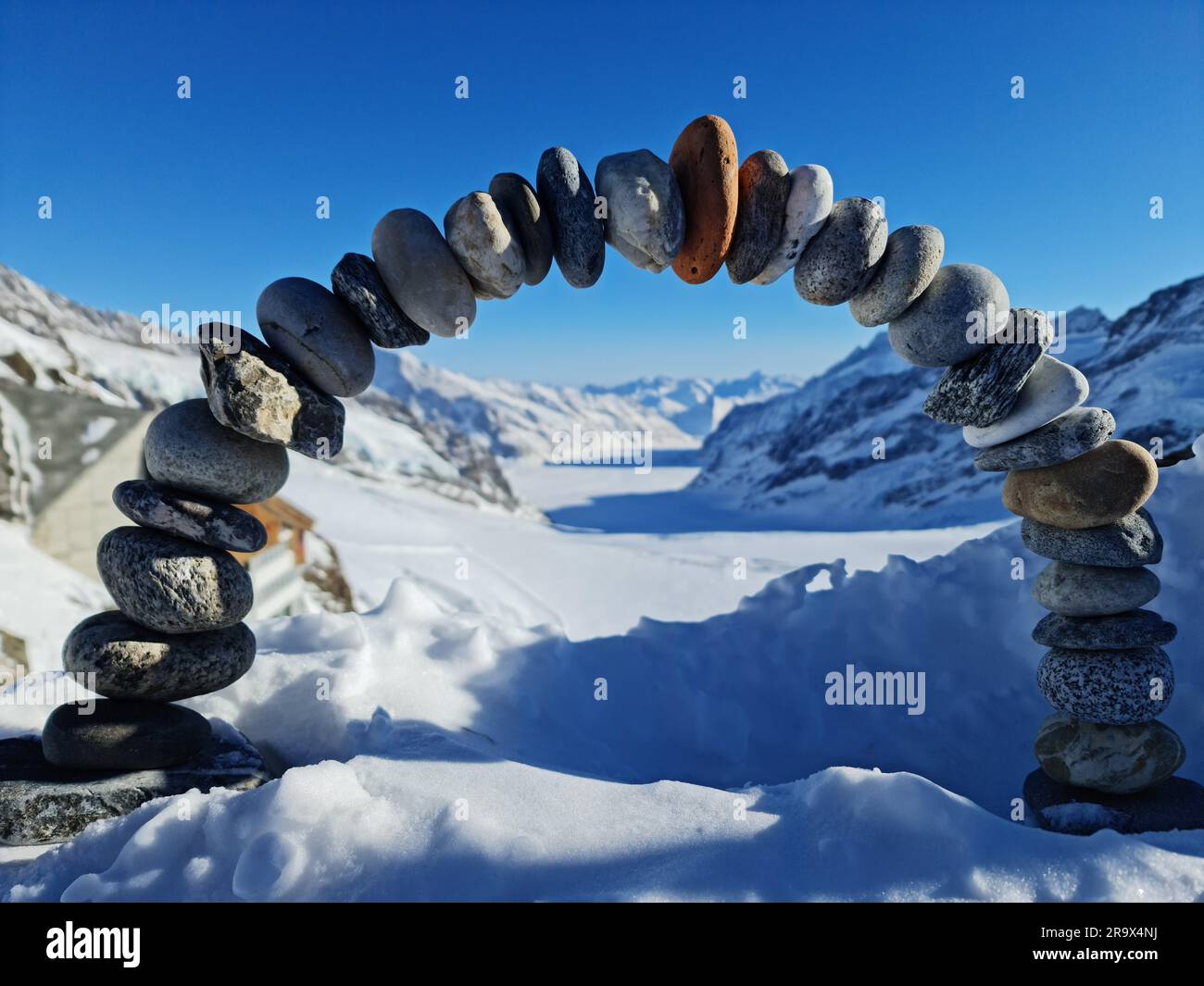 A stone arch at the famous Jungfraujoch in Switzerland Stock Photo - Alamy